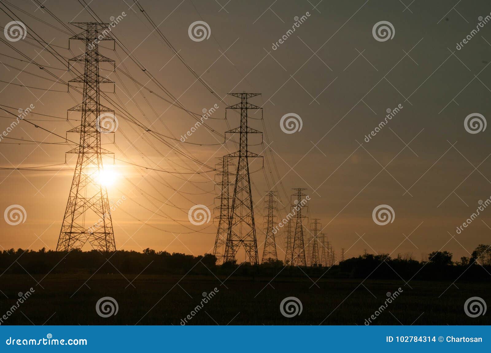 Electric Towers Distribution Stock Photo | CartoonDealer.com #102784314