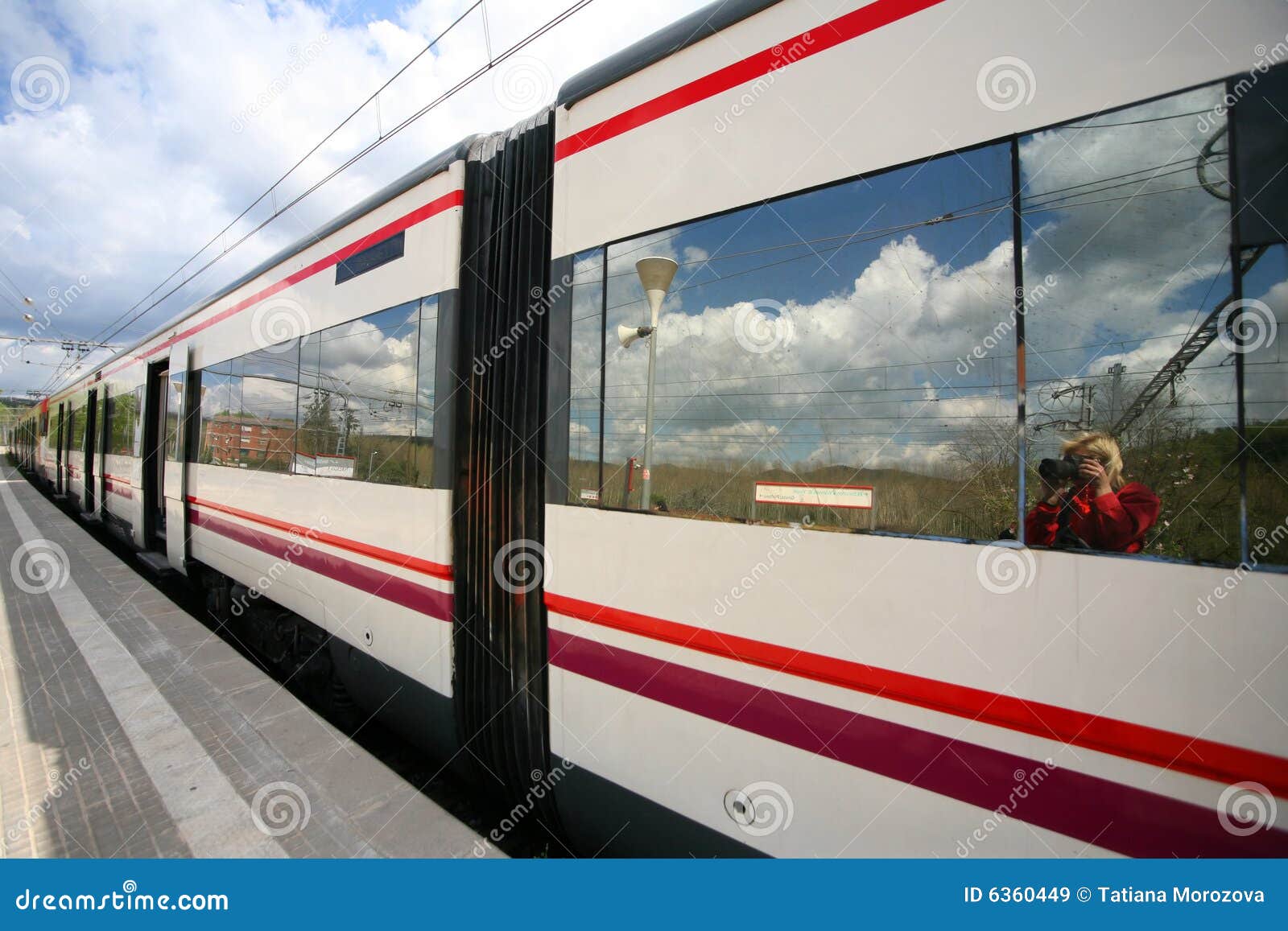 Electric Train Trolley Pole. Railway Electrification System. Overhead ...