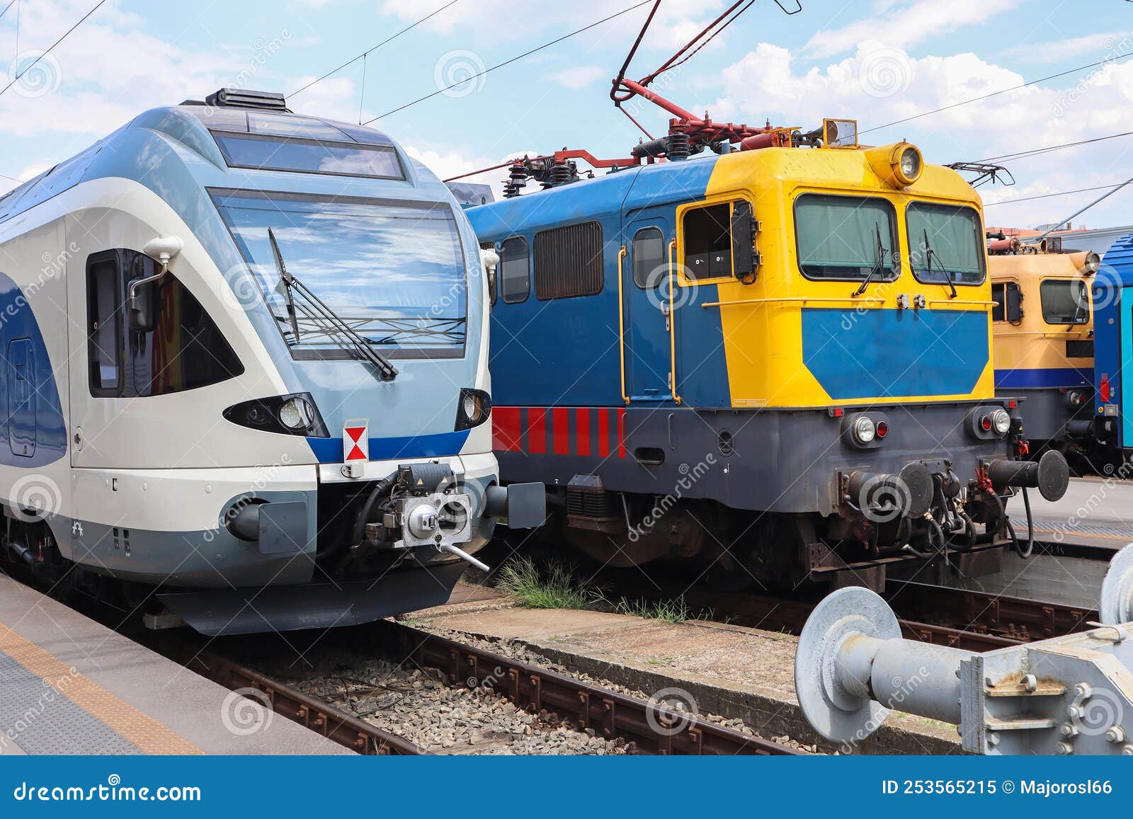 Electric Train Engine at the Station Stock Image - Image of vehicle ...