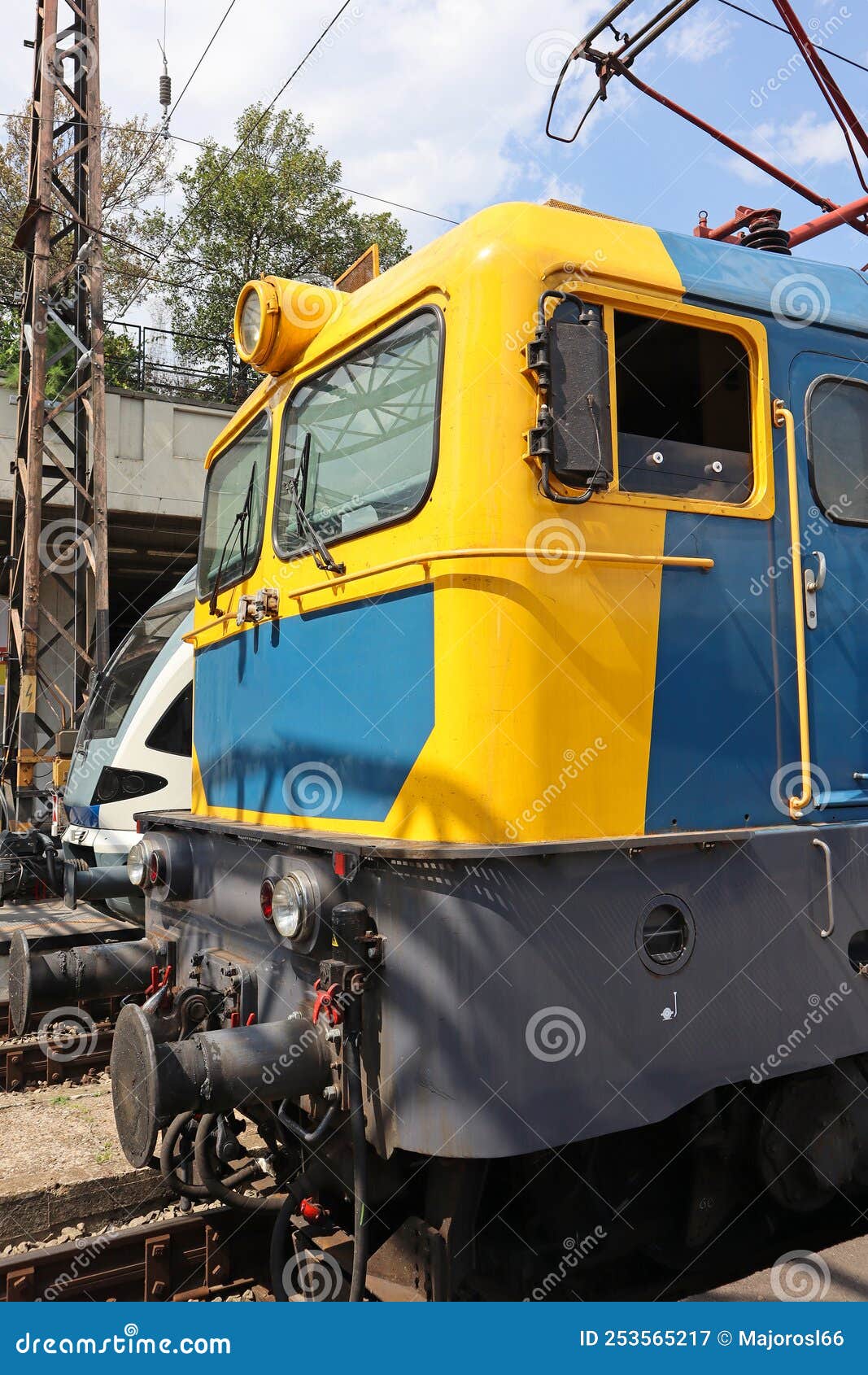 Electric Train Engine at the Station Stock Image - Image of land ...