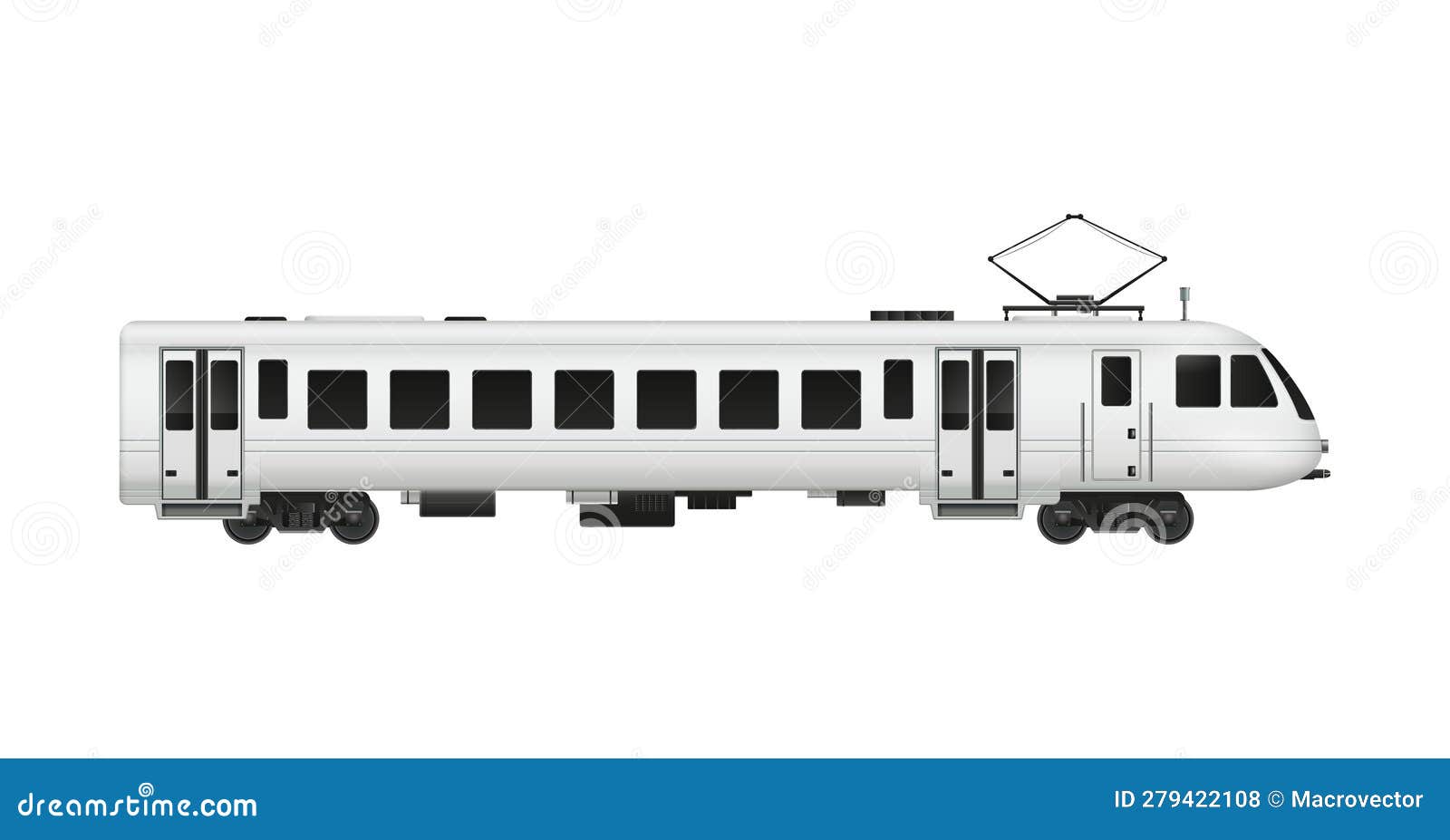 Train Realistic. Urban Transport Modern Locomotive Decent Vector ...