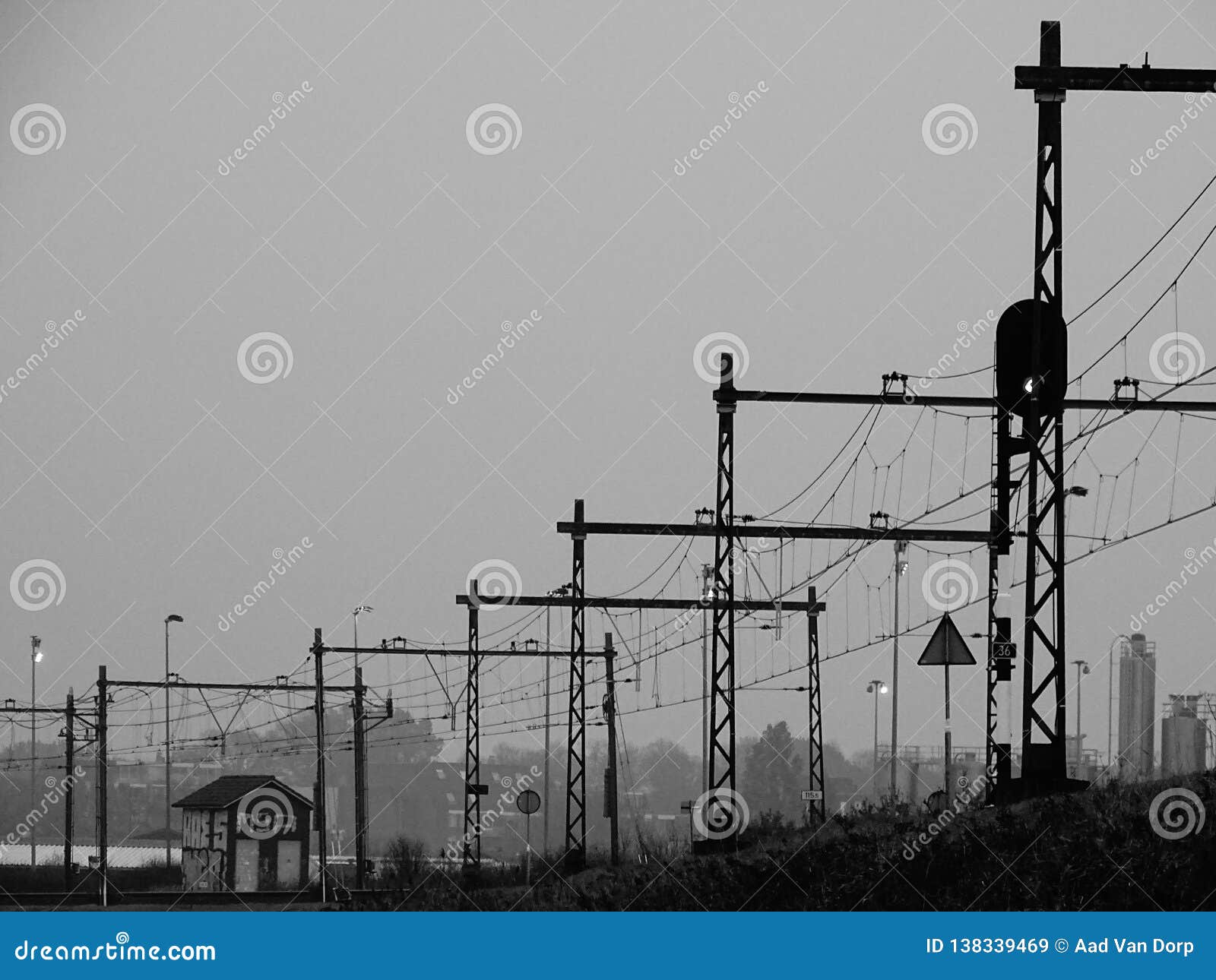 Electric Train Overhead Wire in Perspective Editorial Stock Image ...