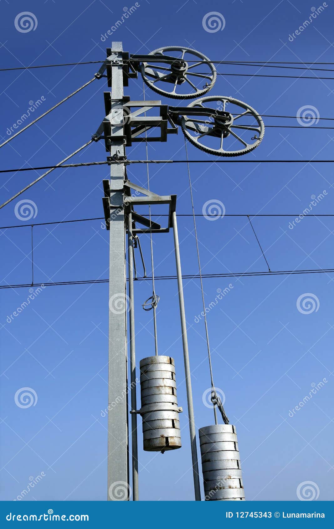 Electric Train Trolley Pole. High Speed Railway Electrification System ...