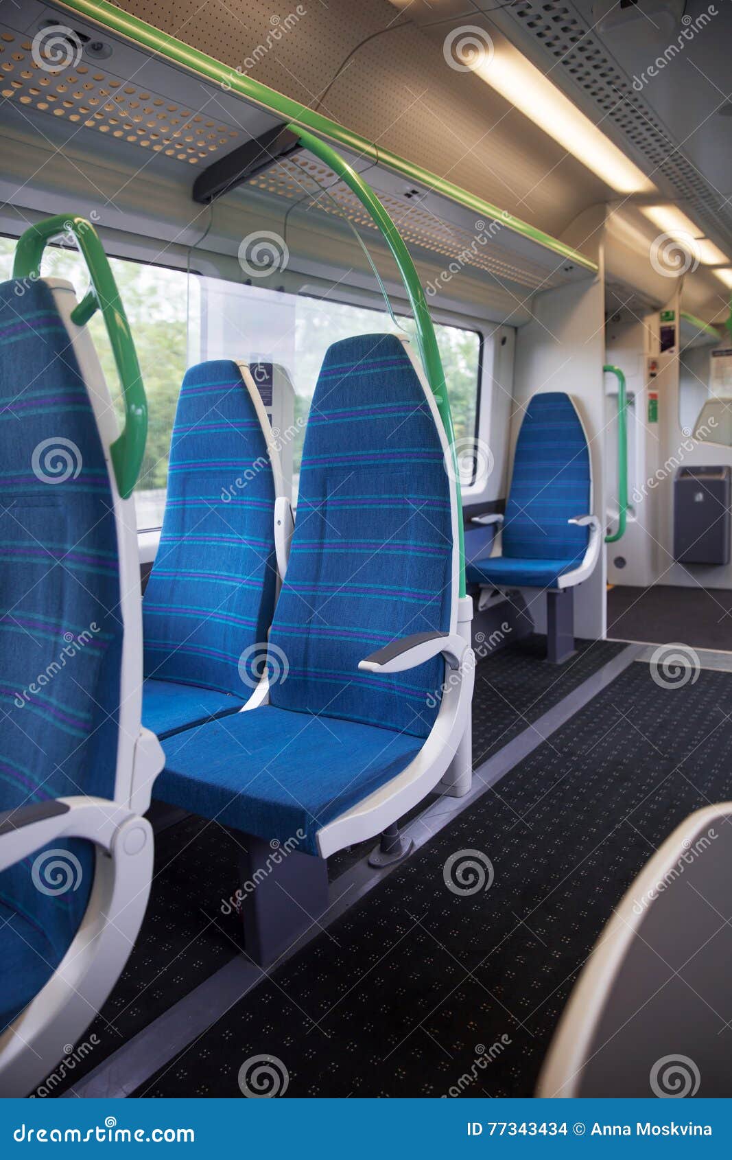 Electric Train Sits Interior Express Stock Photo - Image of blue ...