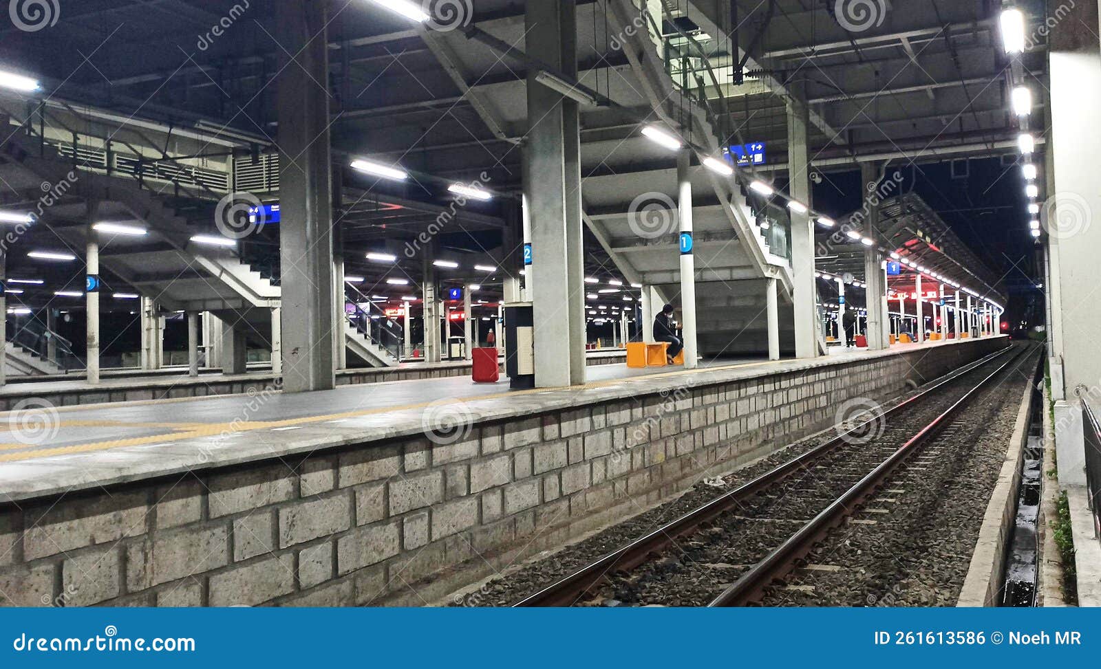 Electric Train Station Area at Night Stock Photo - Image of electric ...