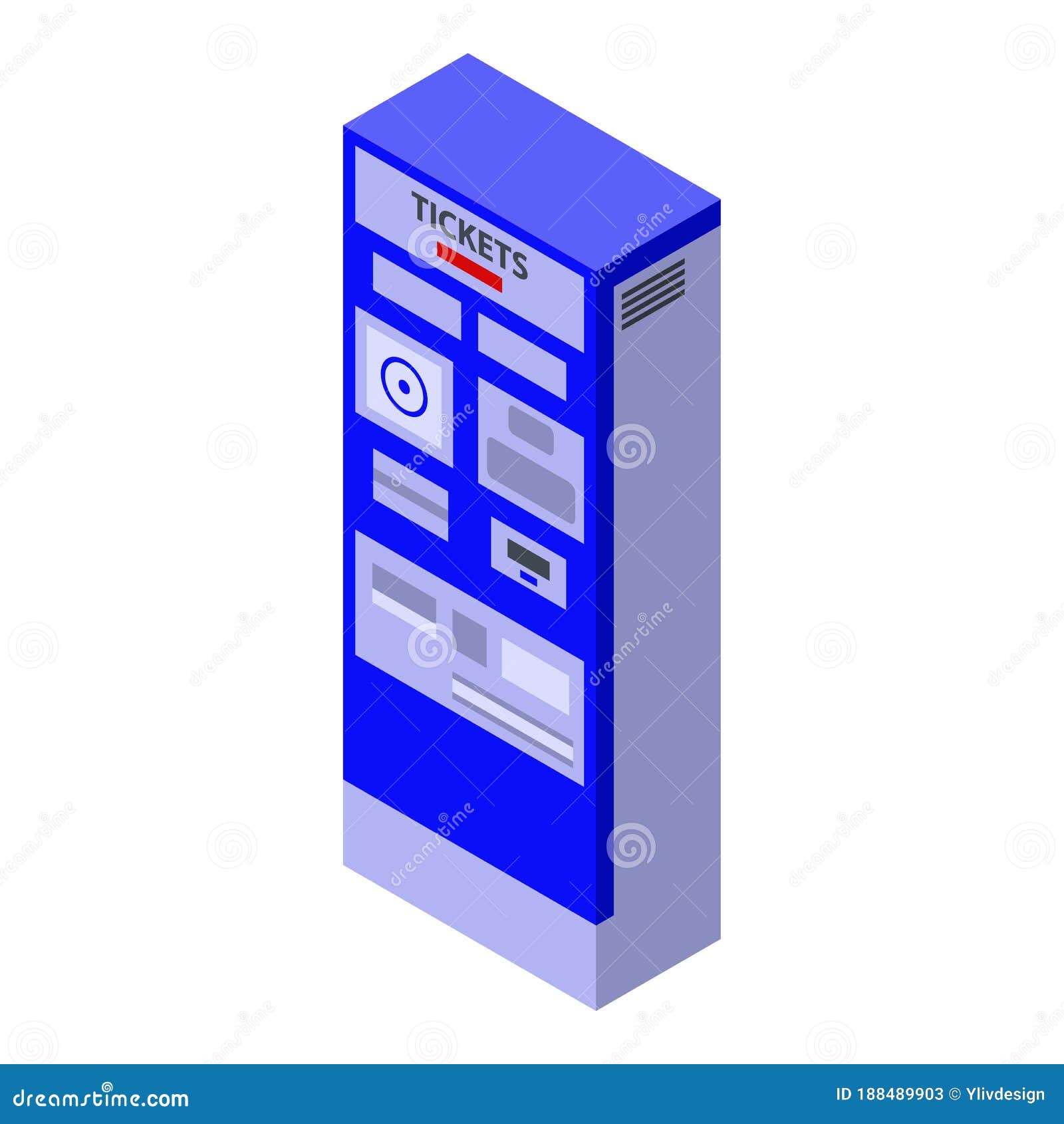 Electric Train Ticket Device Icon, Isometric Style Stock Vector ...