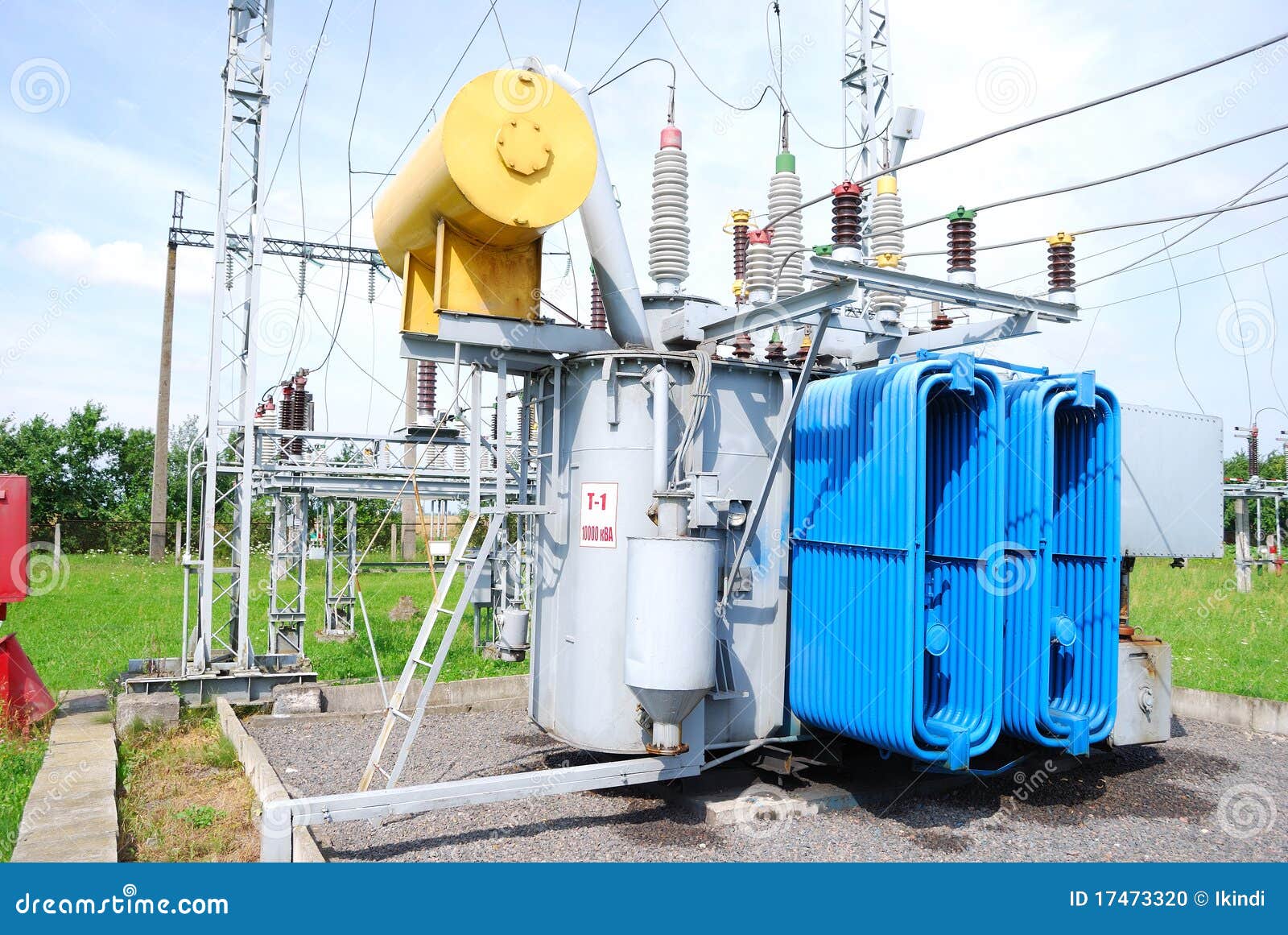 Electric transformer stock photo. Image of line, blue - 17473320