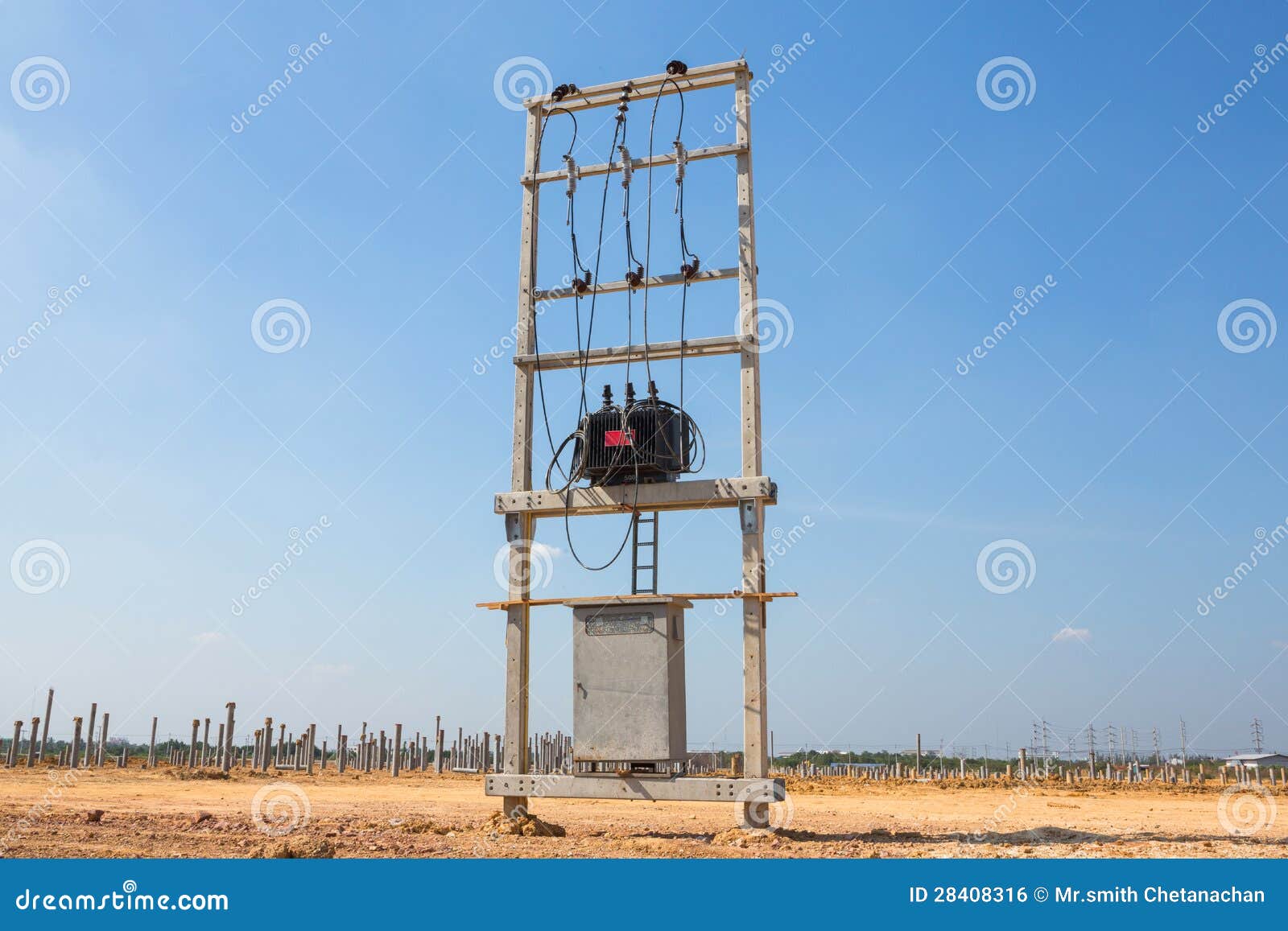Electric Transformer With Protruding Wires On The Table Surface Stock ...