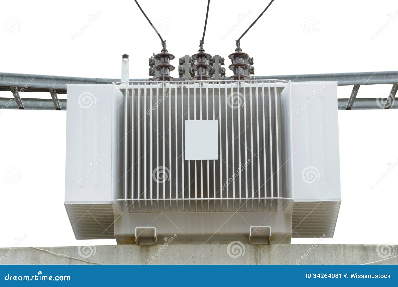 Electric Transformer High Voltage Isolated Stock Image - Image of high ...