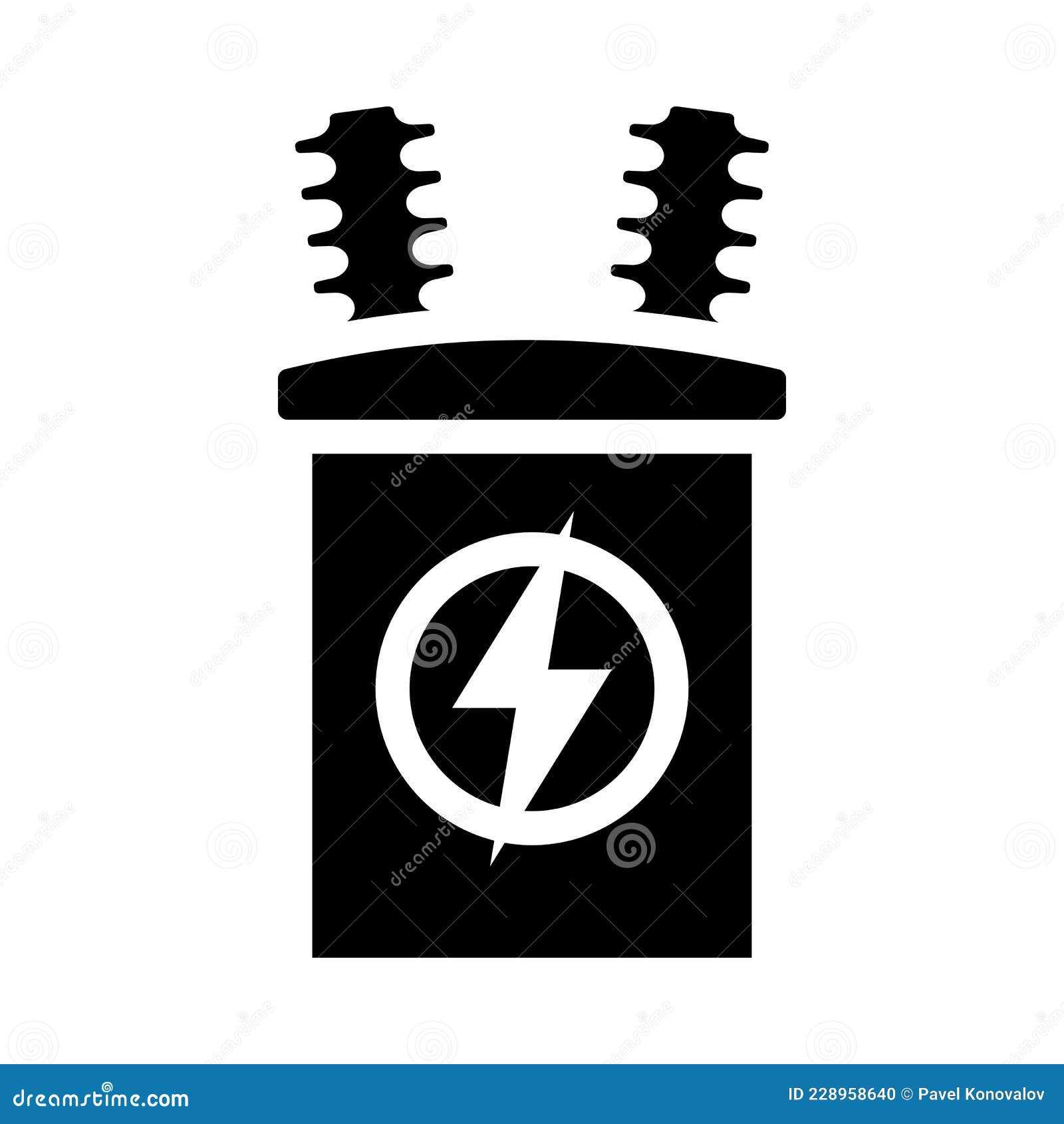 Electric Transformer Icon stock vector. Illustration of icon - 228958640