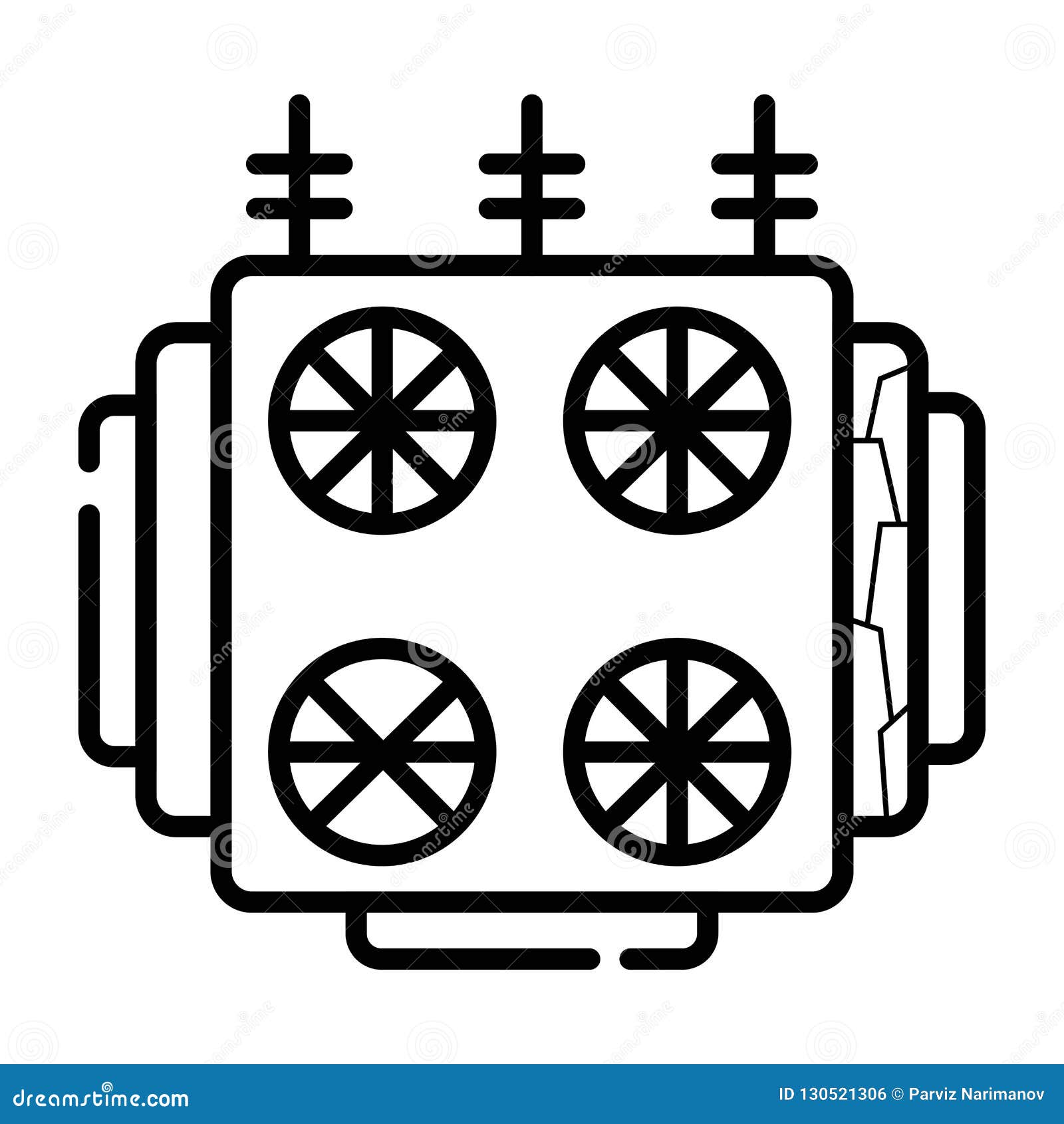 Electric Transformer Icon - Vector Stock Illustration - Illustration of ...