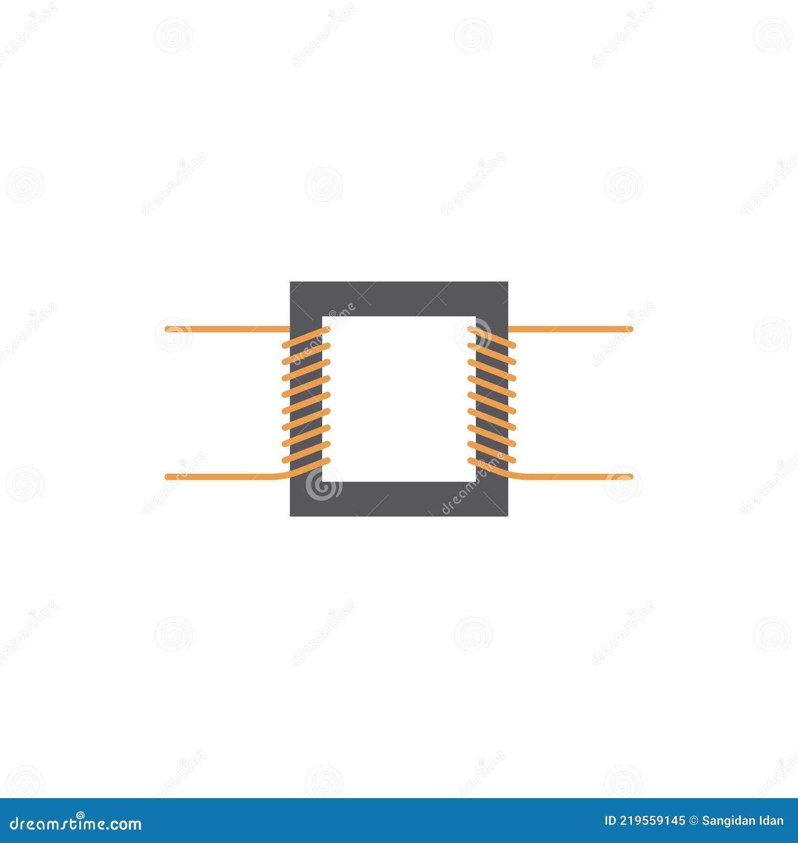 Air Core Transformer Symbol For Circuit Design Royalty-Free Stock ...
