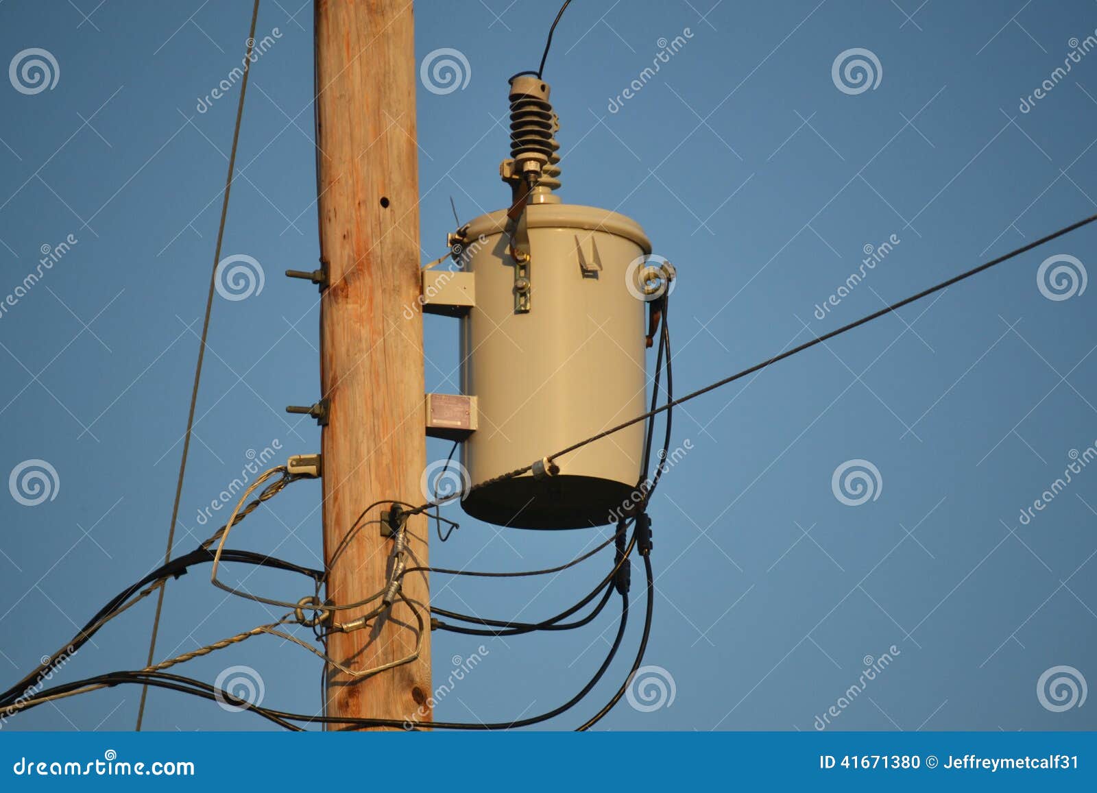 Electric Transformer And Big Red High Voltage Wires Royalty-Free Stock ...
