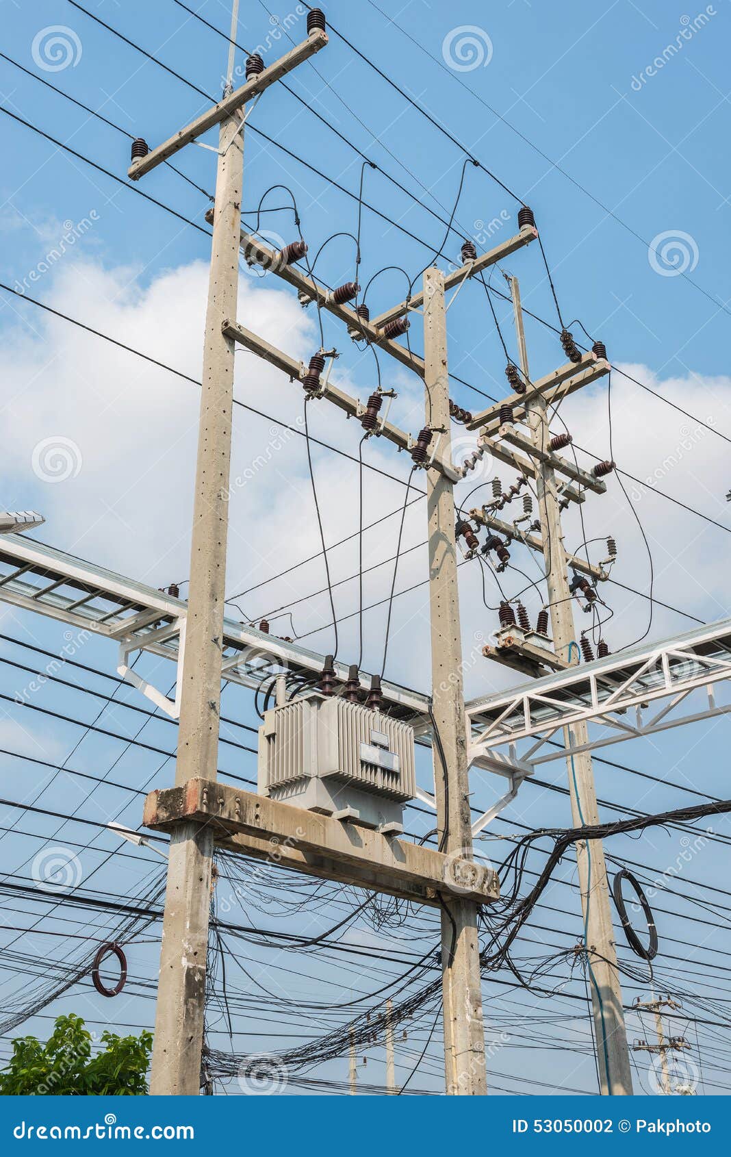 Electric Transformer on the Pole Stock Photo - Image of conversion ...