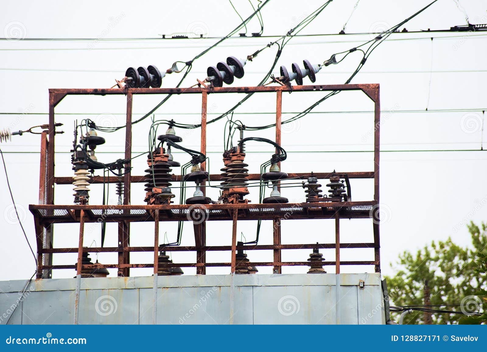 Electric Transformer at the Railway Track Stock Image - Image of ...