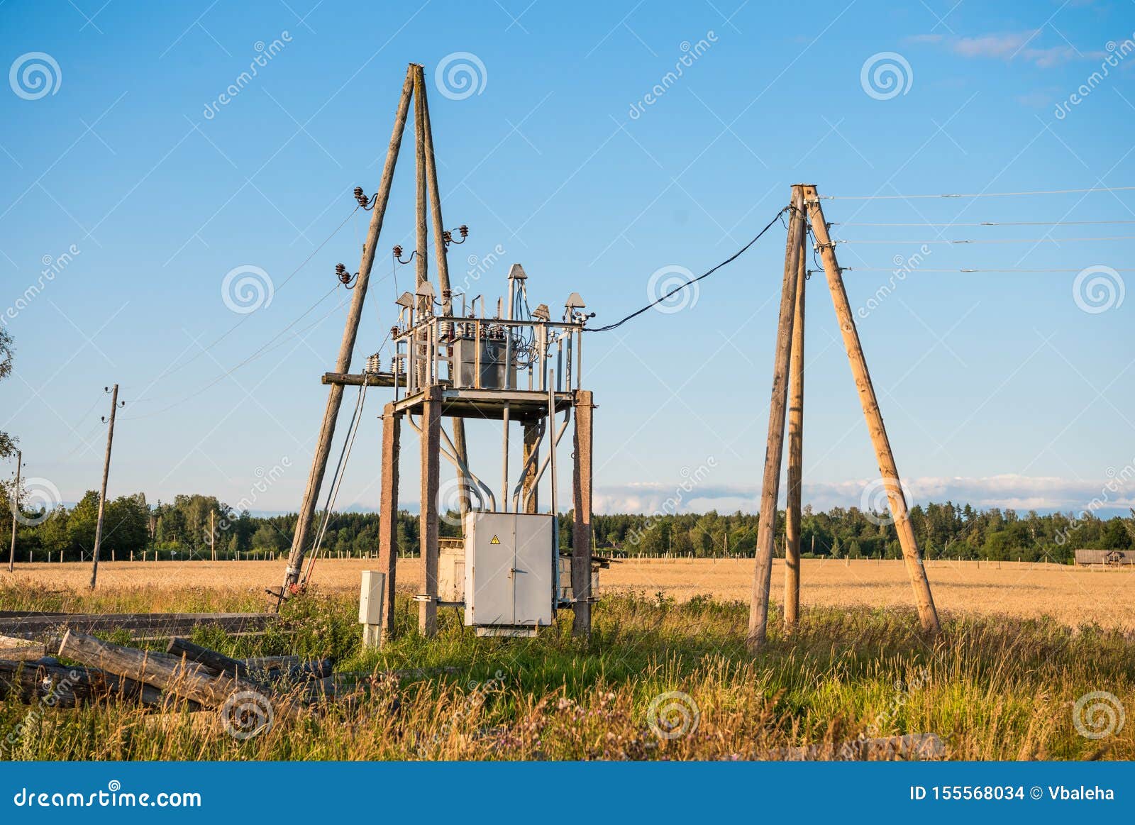 Electric Transformer Substation Stock Photo - Image of rural ...