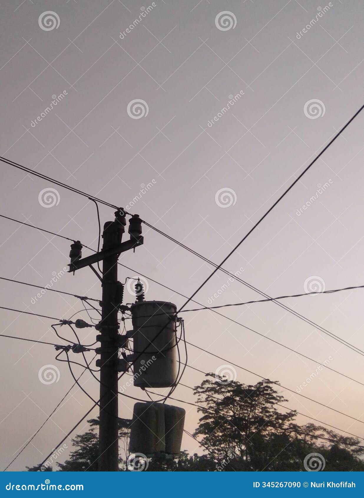 Electric Transformer and Tree Stock Photo - Image of tree, trees: 345267090