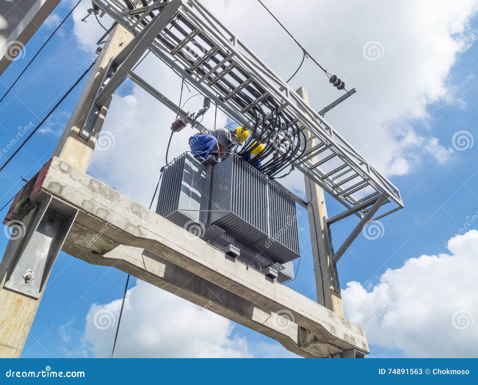 Electric transformers stock image. Image of transformer - 74891563