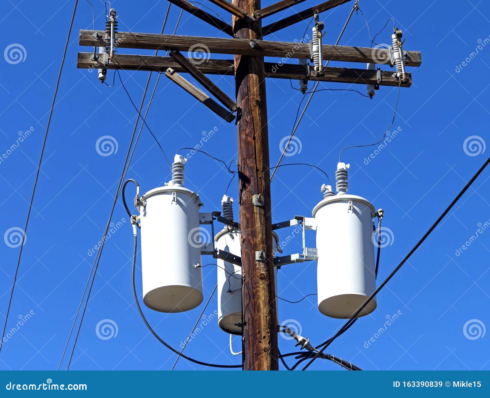 Electric Transformers on Pole Stock Image - Image of generate, lineman ...