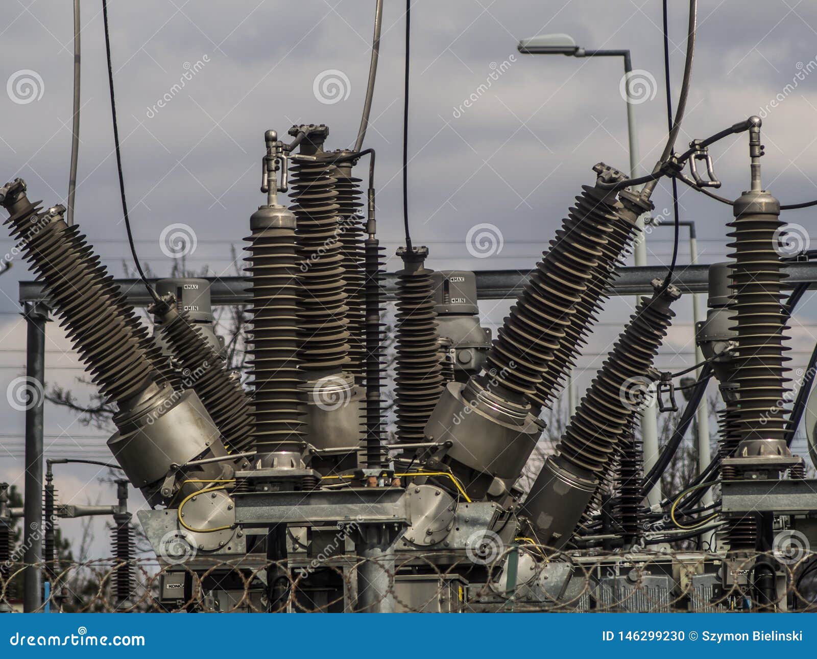 Electric Transformers of Railway Lines Stock Photo - Image of ...