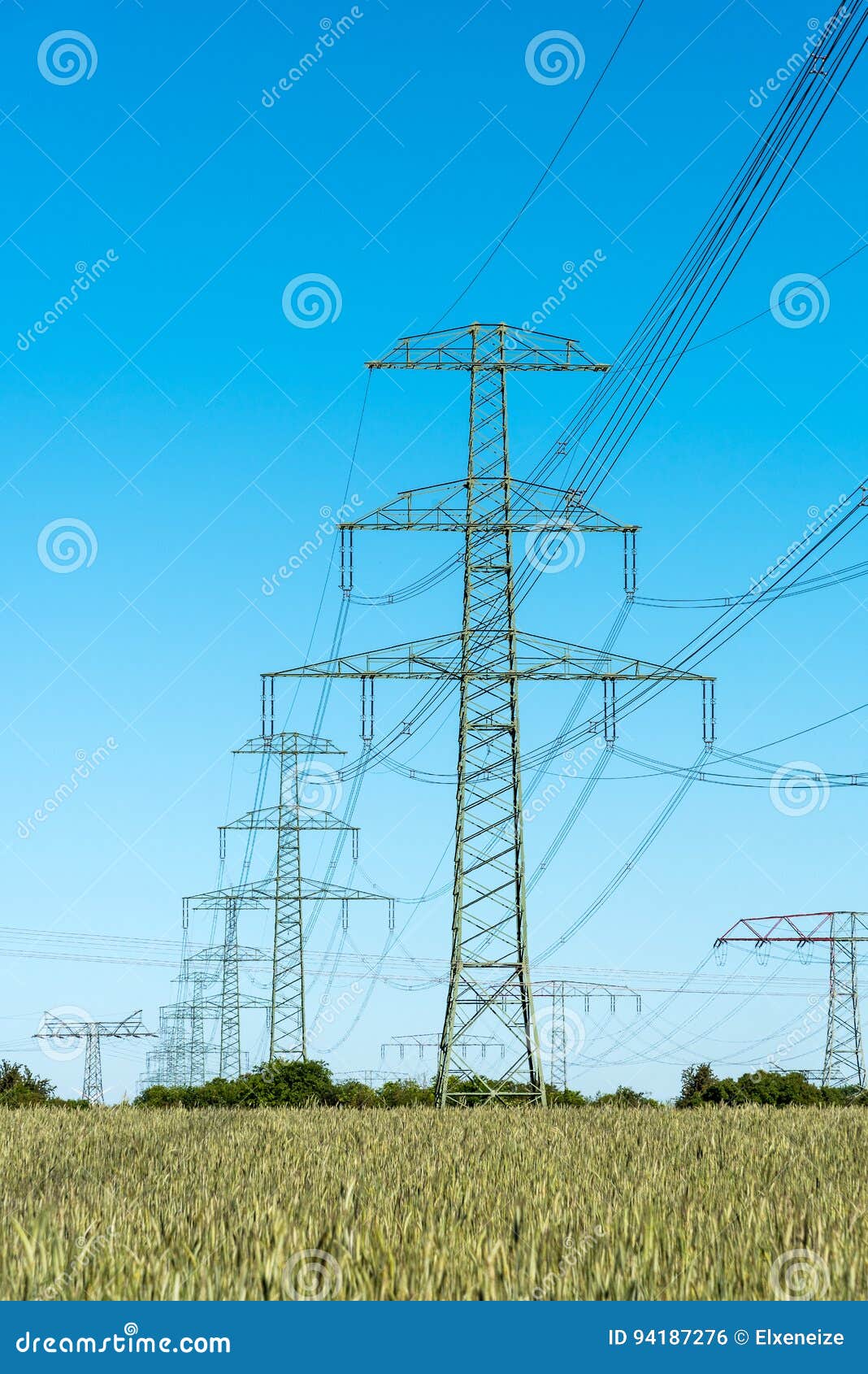 Electric Transmission Cables Stock Photo - Image of germany, line: 94187276