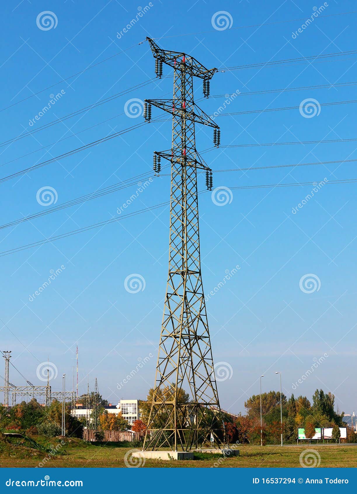 Electric transmission line stock photo. Image of power - 16537294