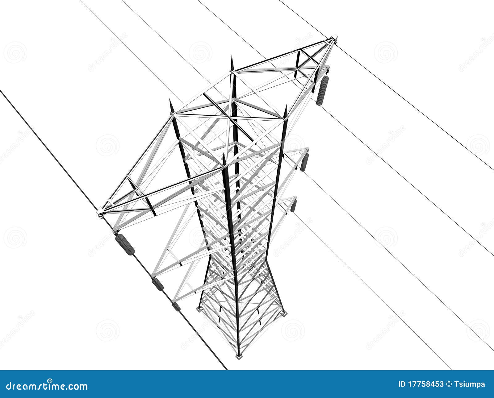 Electric transmission line stock illustration. Illustration of ...