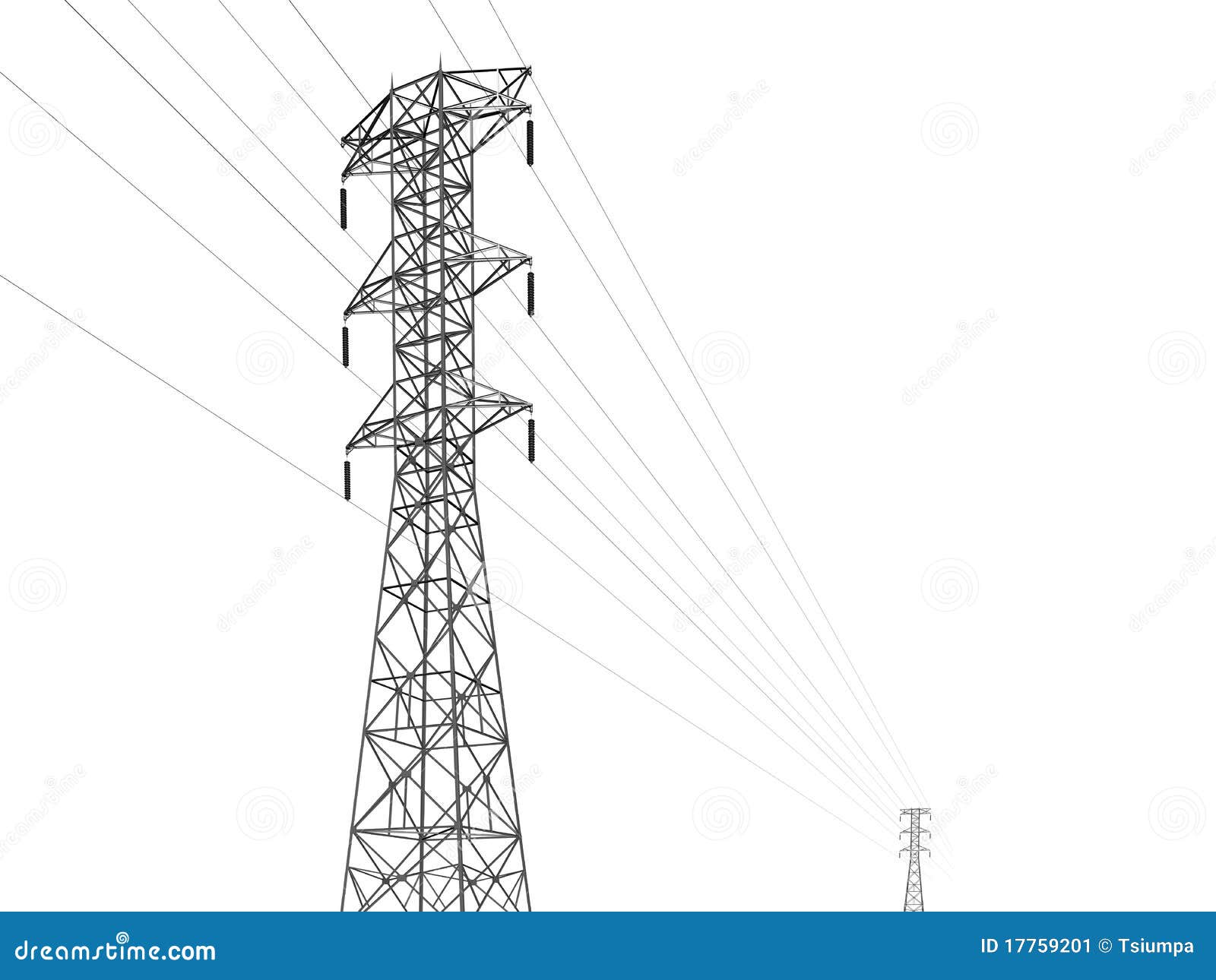 Electric transmission line stock illustration. Illustration of single ...