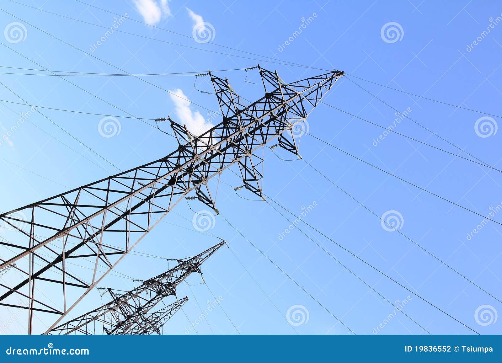 Electric transmission line stock photo. Image of tower - 19836552