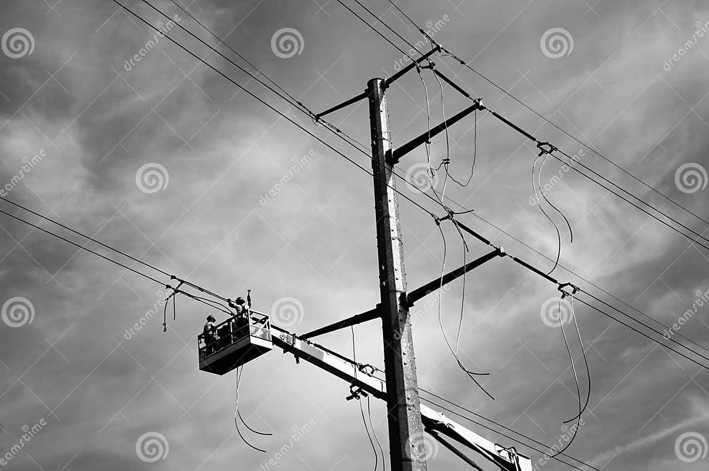 Electric Transmission Line Construction Stock Image - Image of ...