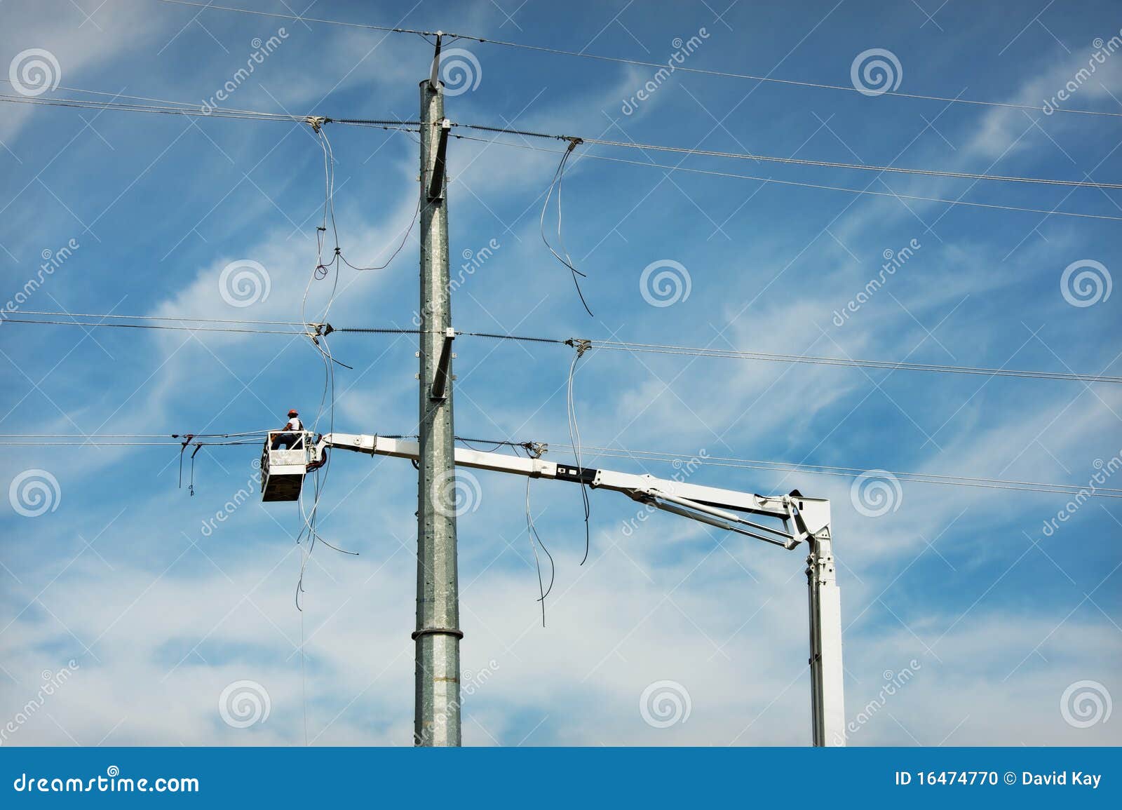 Electric Transmission Line Construction Stock Photo - Image of power ...