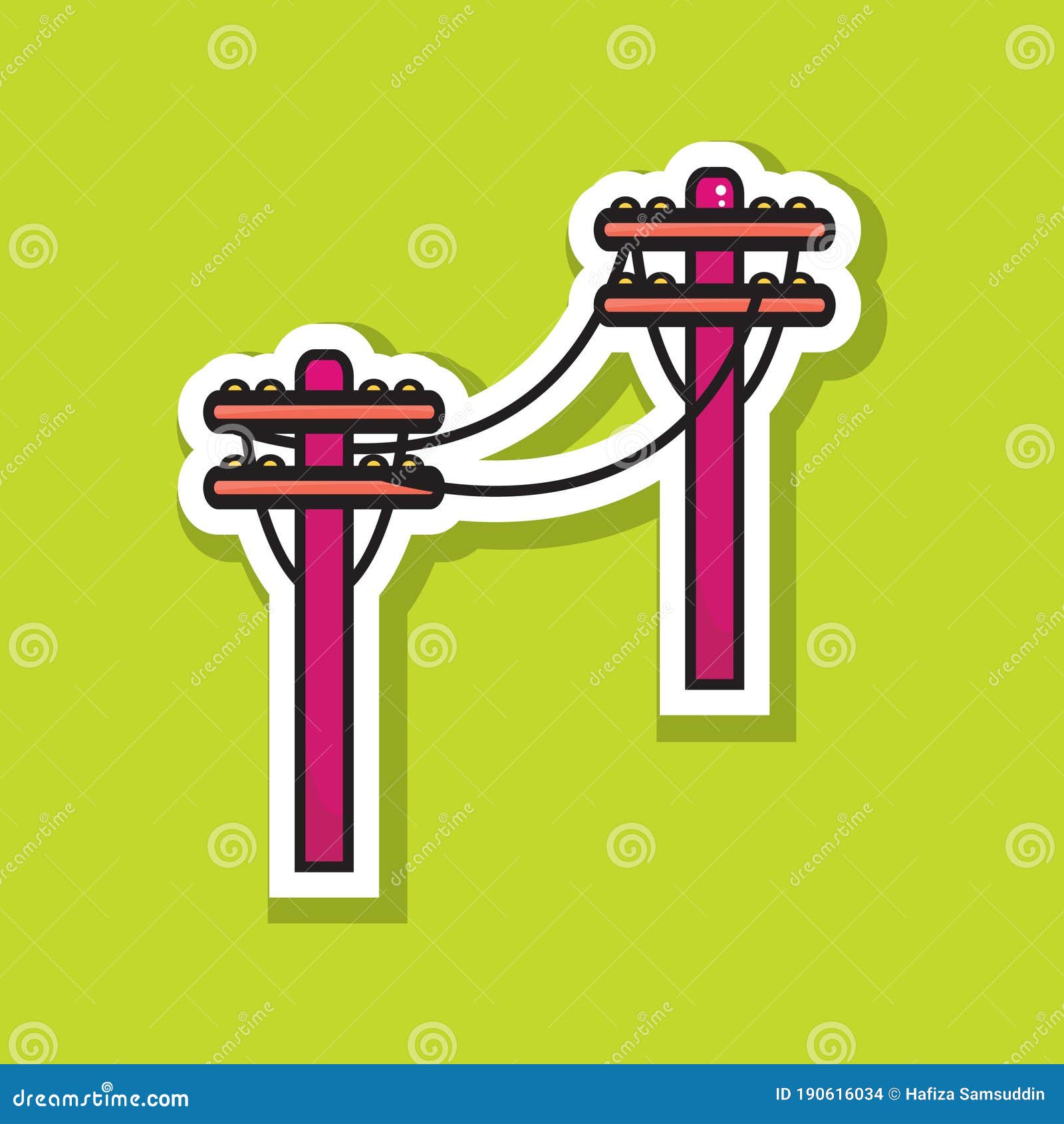 Electric Transmission Pole. Vector Illustration Decorative Design Stock ...