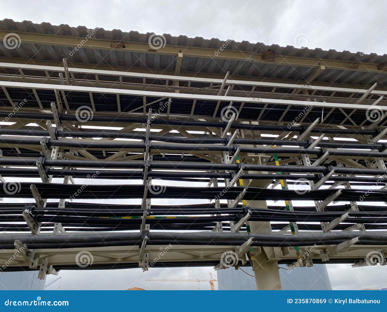 Electric Trays for Electrical and Data Cabling on Site Stock Image ...