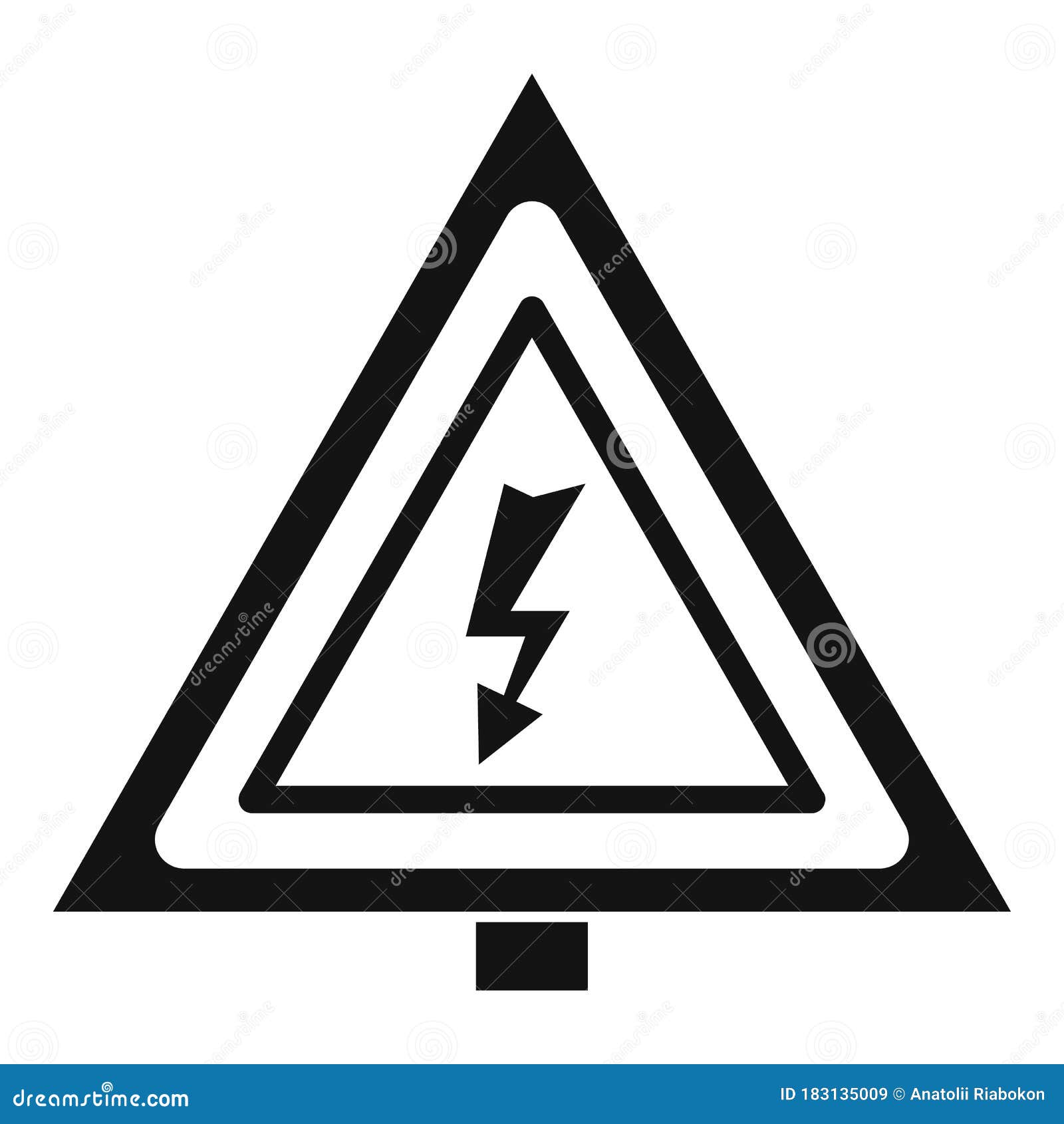 Electric Triangle Icon, Simple Style Stock Vector - Illustration of ...