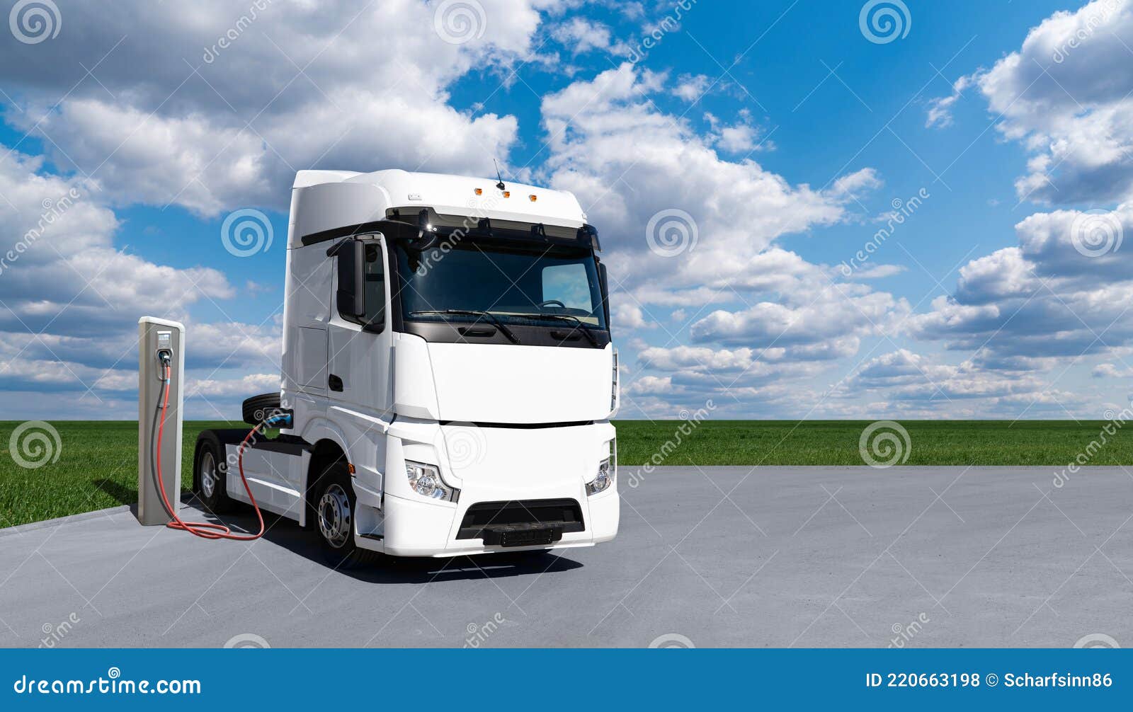 Electric E-truck Lorry, LKW TIR With An Overhead Line Pantographs On ...