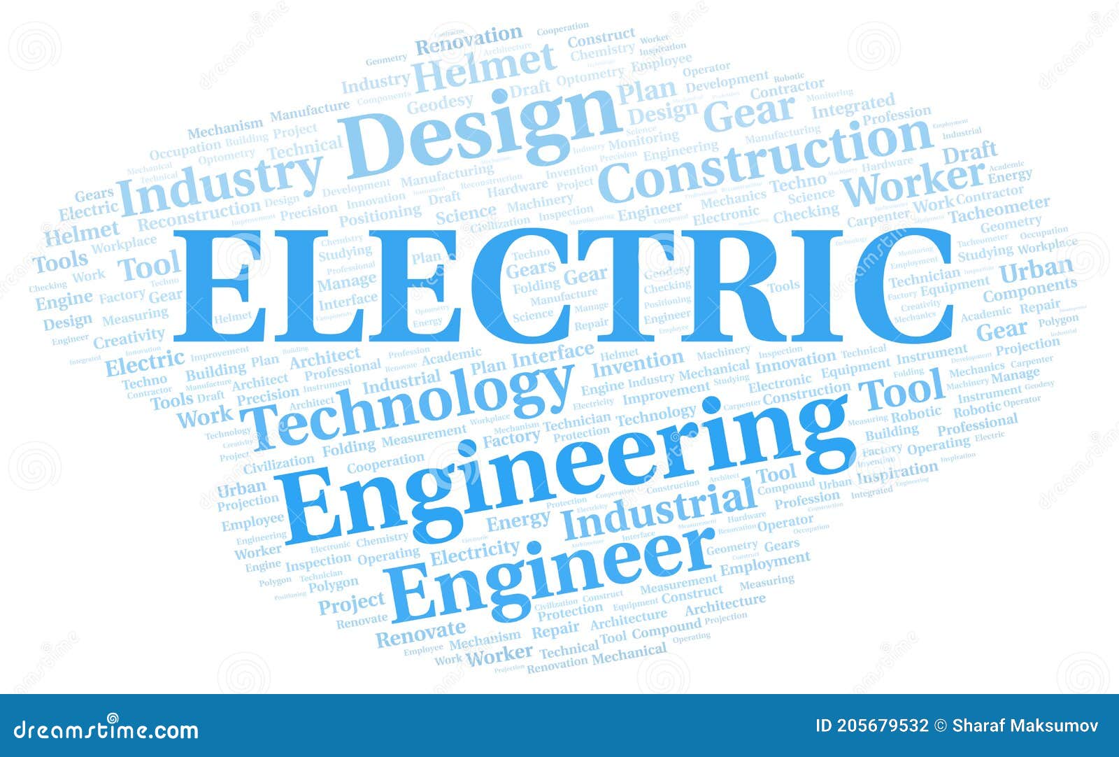 Electric Typography Word Cloud Create with the Text only Stock ...