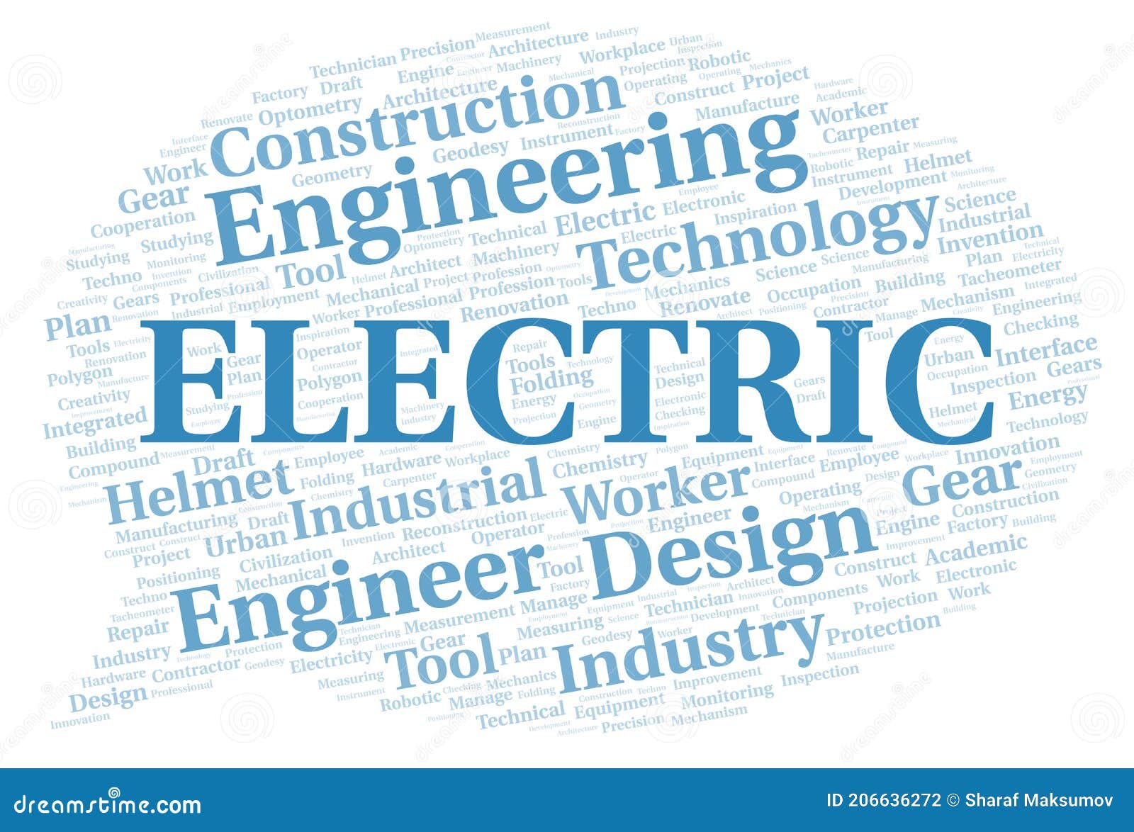 Electric Typography Word Cloud Create with the Text only Stock ...