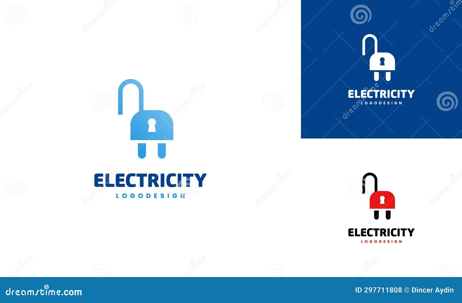 Electric Unlock Logo Design Concept Vector Stock Vector - Illustration ...