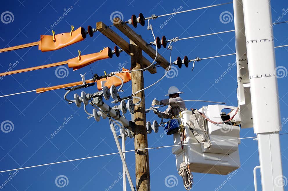 Electric Utility Lineman stock photo. Image of cherry, equipment - 441734