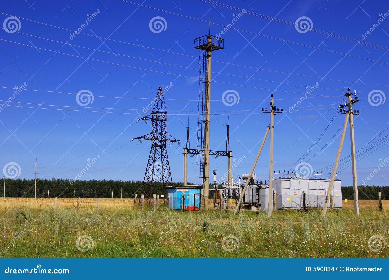 Electric Utility Substation Stock Image - Image of construction, frame ...
