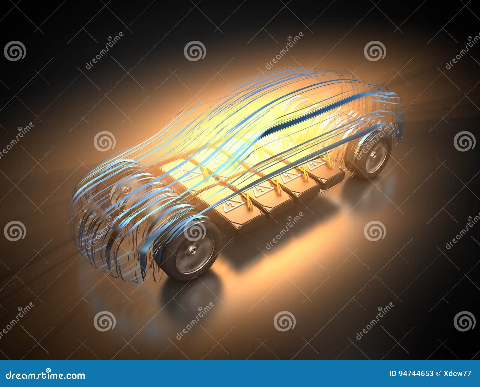 Electric Vehicle with Abstract Carbody Stock Illustration ...