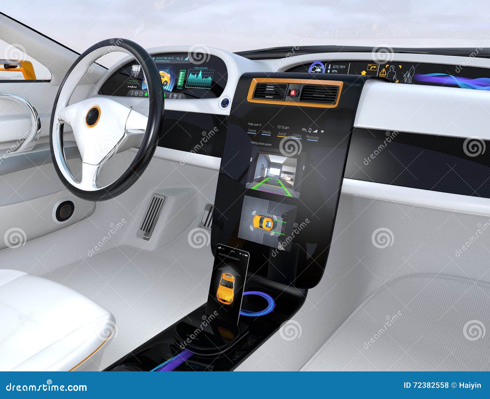 Electric Vehicle Automatic Parking System Interface Concept Stock ...