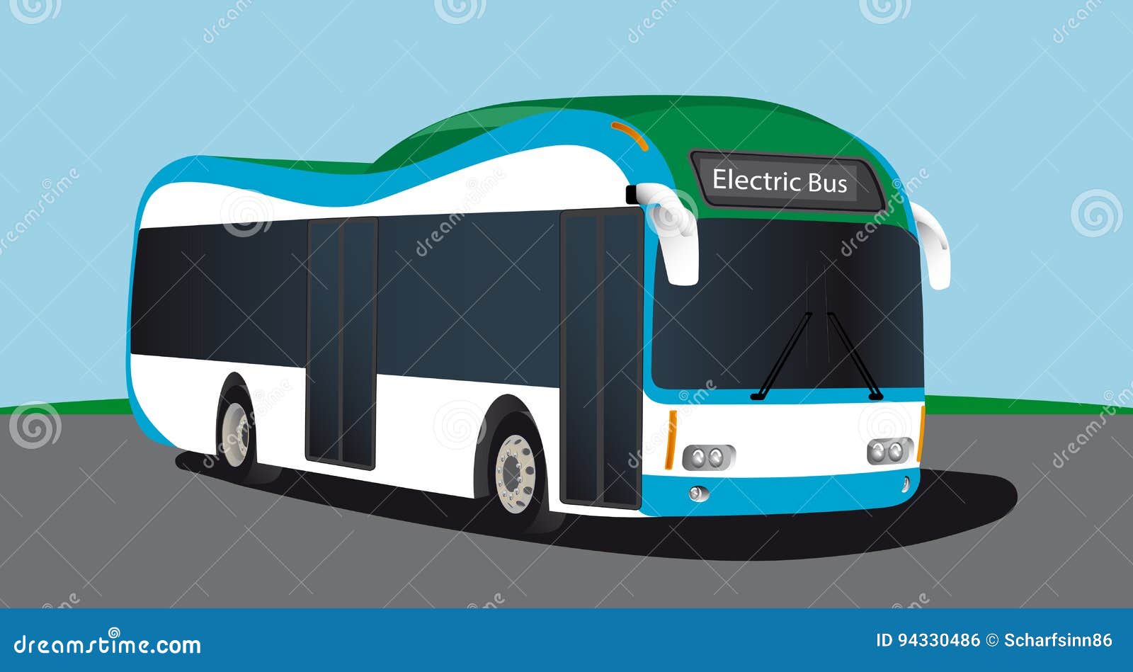 Electric vehicle bus. stock vector. Illustration of charge - 94330486