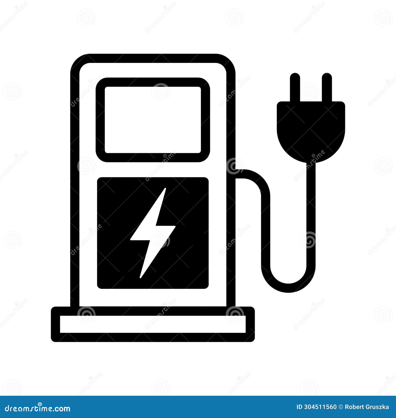 Electric Vehicle Charging Icon Stock Vector - Illustration of ...