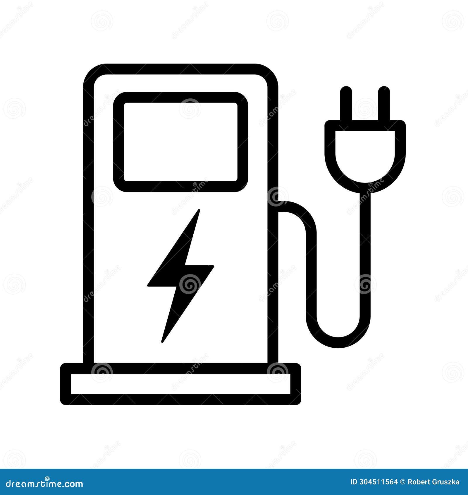 Electric Vehicle Charging Icon Stock Illustration - Illustration of ...