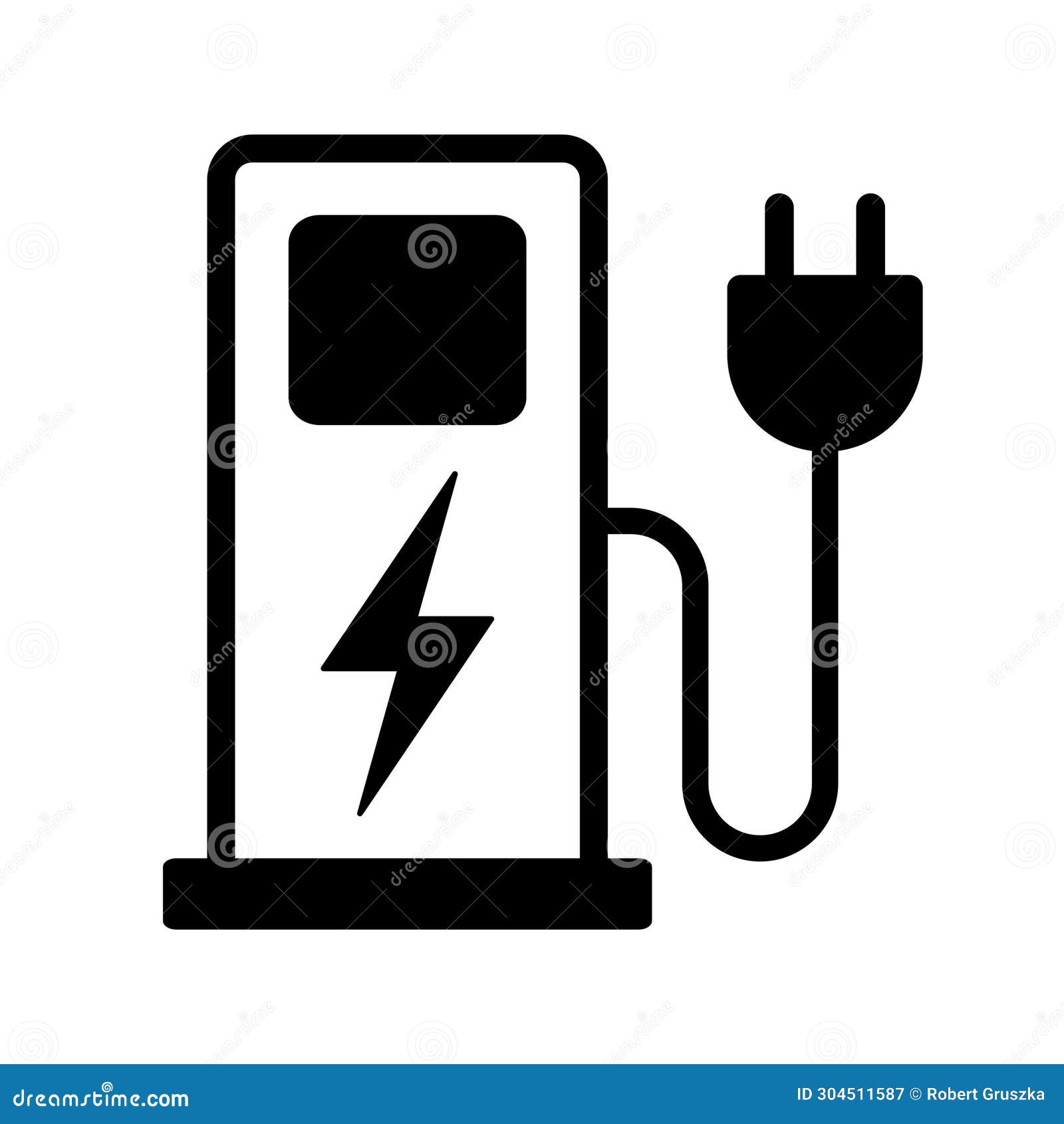 Electric Vehicle Charging Icon Stock Illustration - Illustration of ...