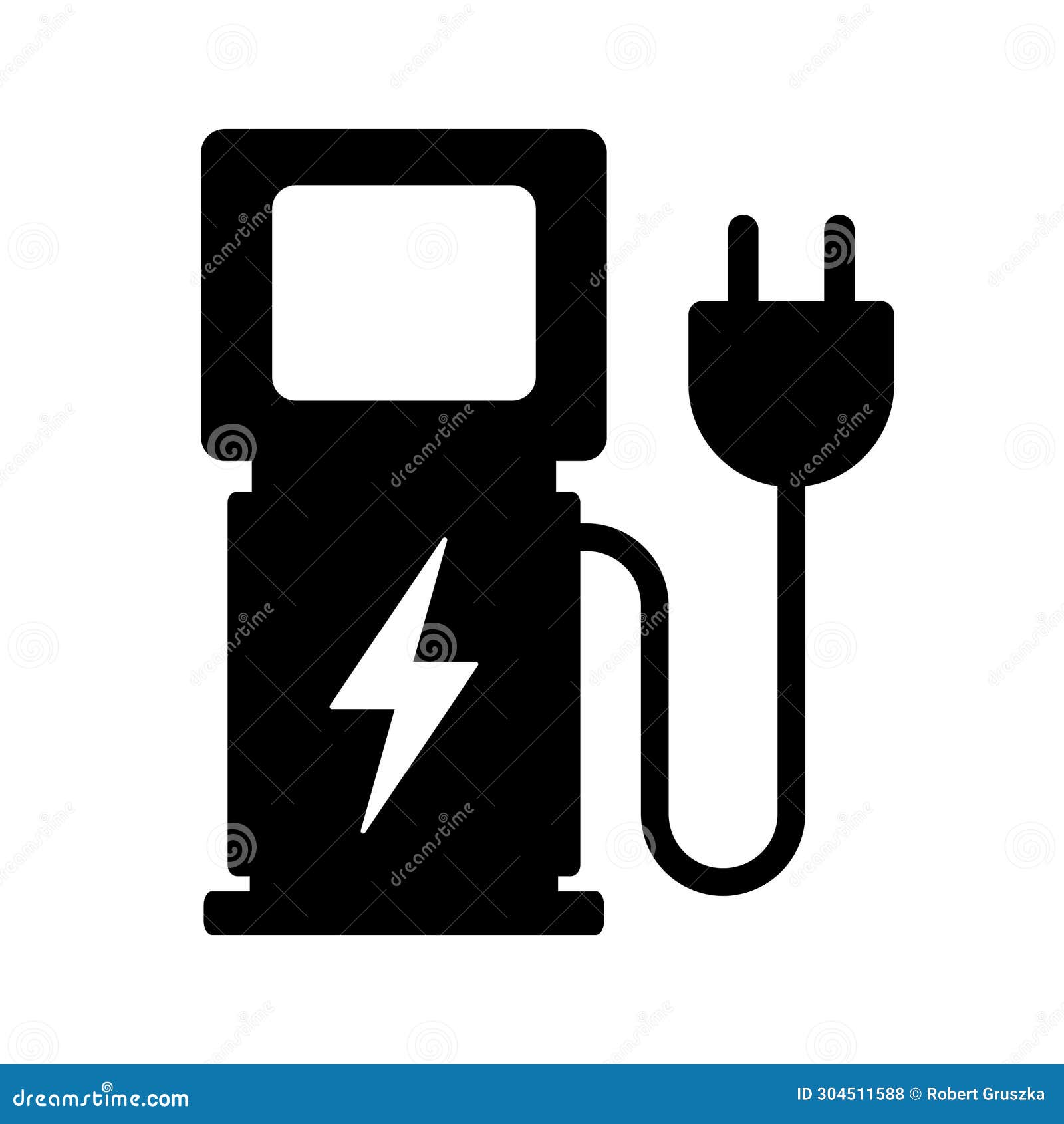 Electric Vehicle Charging Icon Stock Illustration - Illustration of ...