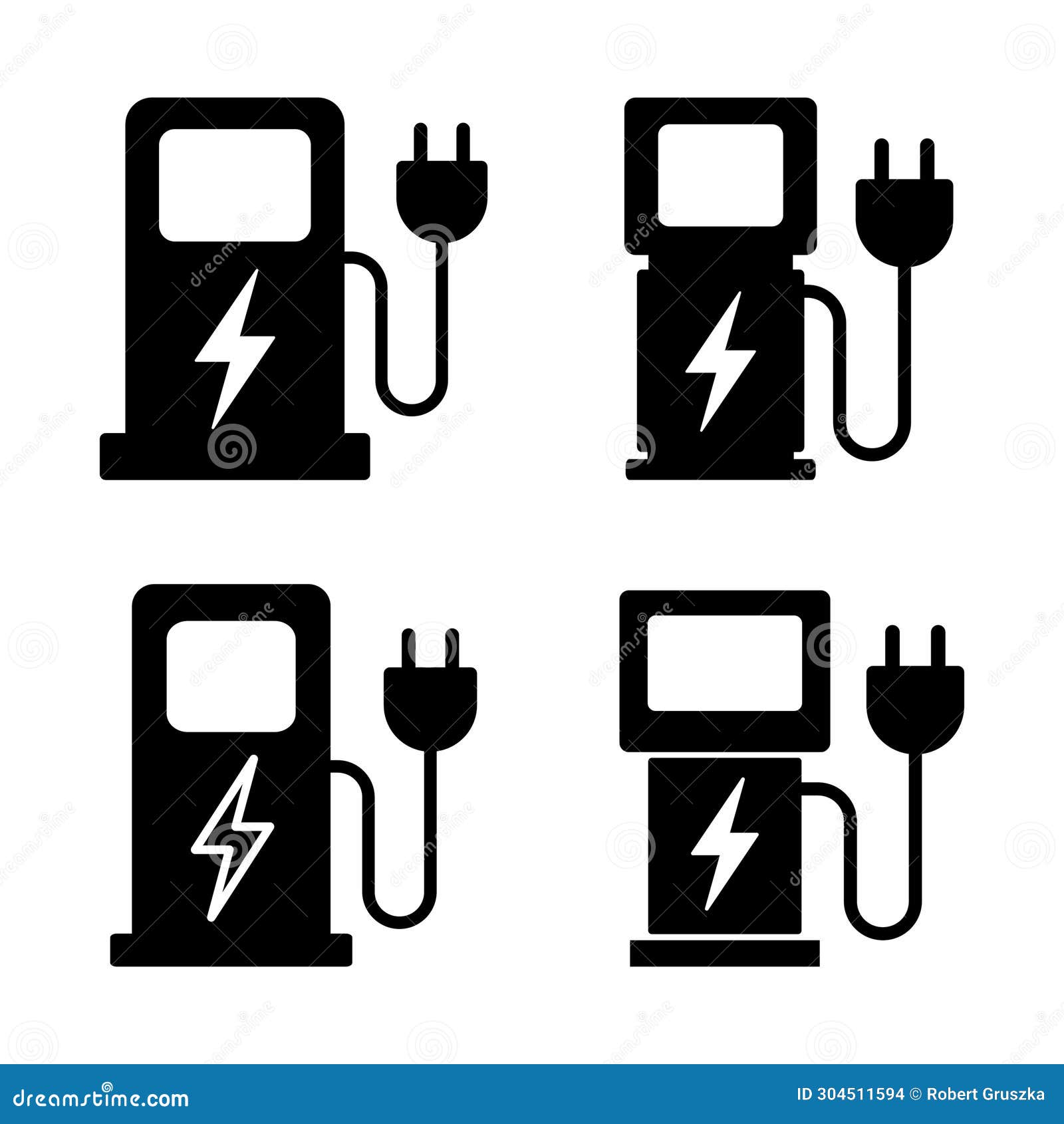 Electric Vehicle Charging Icon Stock Illustration - Illustration of ...