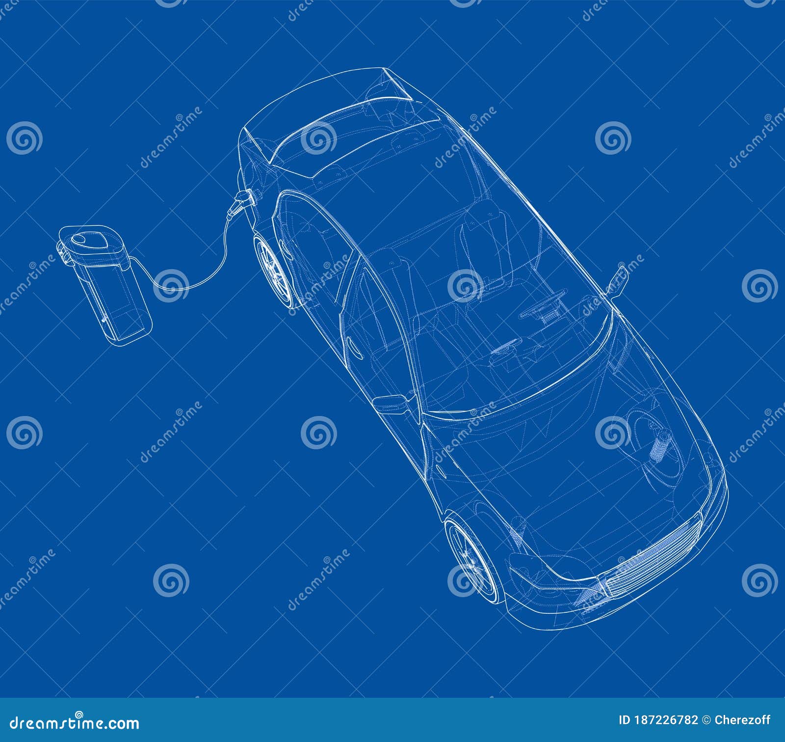 Electric Vehicle Charging Station Sketch. Vector Stock Vector ...