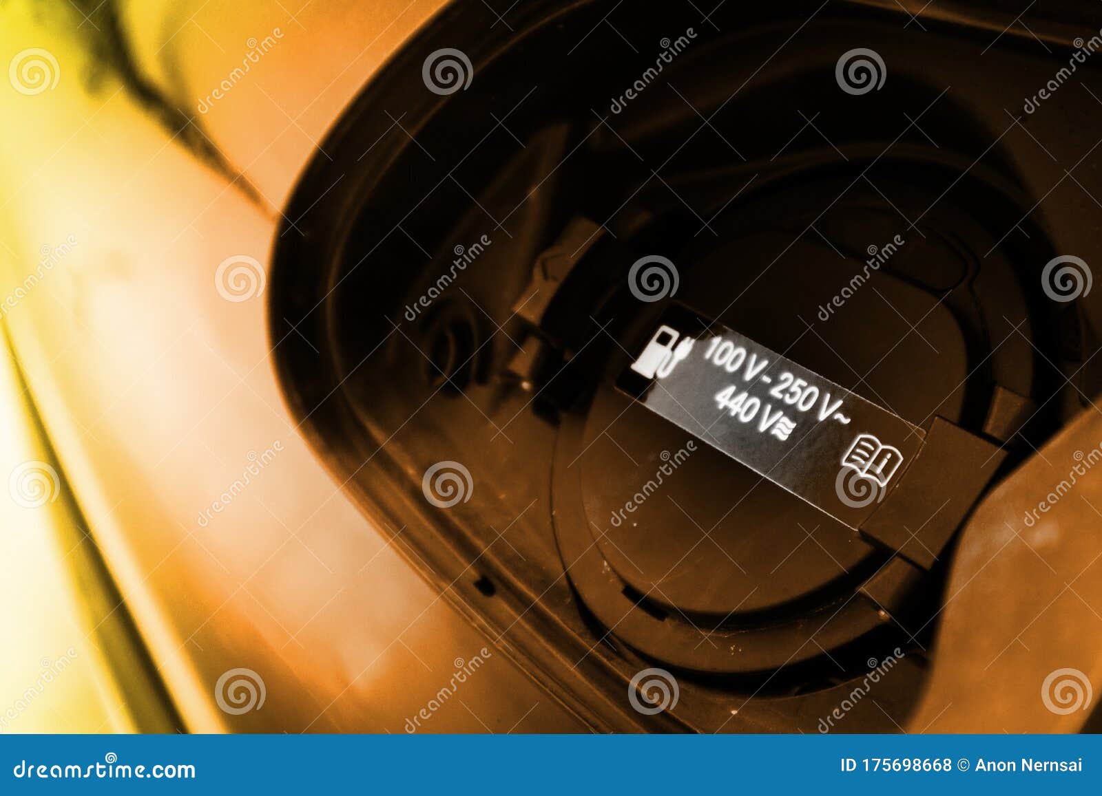 Electric Vehicle EV Car Charging Socket Cap. Stock Photo - Image of ...